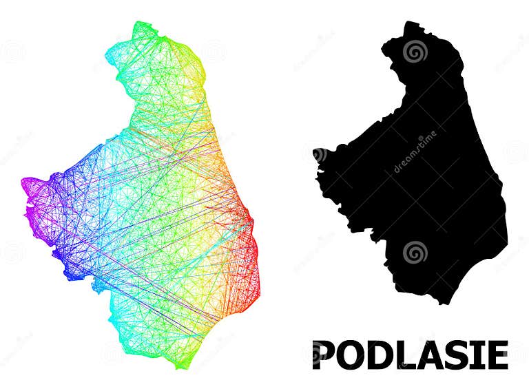 Linear Map of Podlasie Province with Spectrum Gradient Stock Vector ...