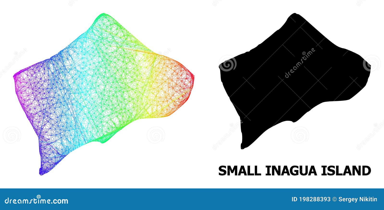 Linear Map of Small Inagua Island with Spectrum Gradient Stock Vector ...