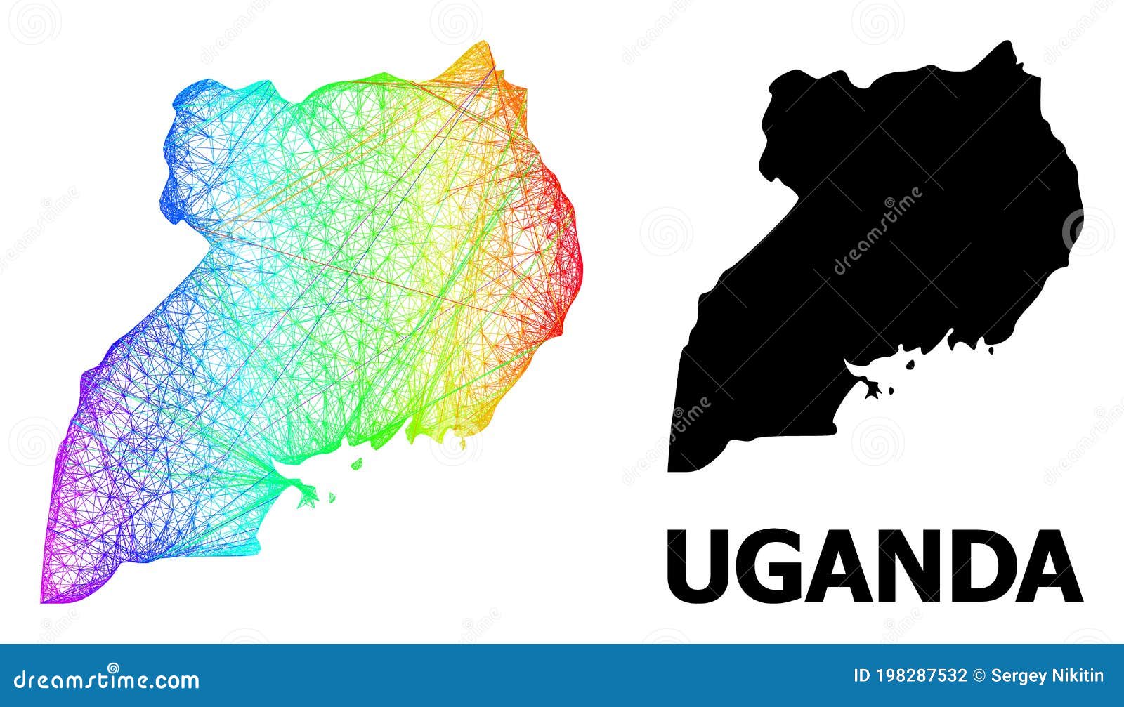 Linear Uganda Map Icon From Countrymaps Outline Collection. Thin Line ...