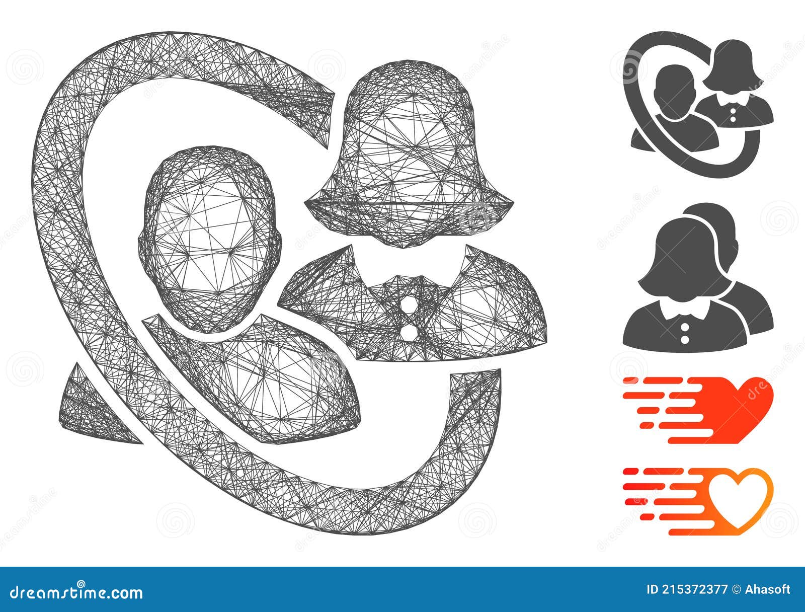 Linear Marriage Circle Vector Mesh Stock Vector - Illustration of ...