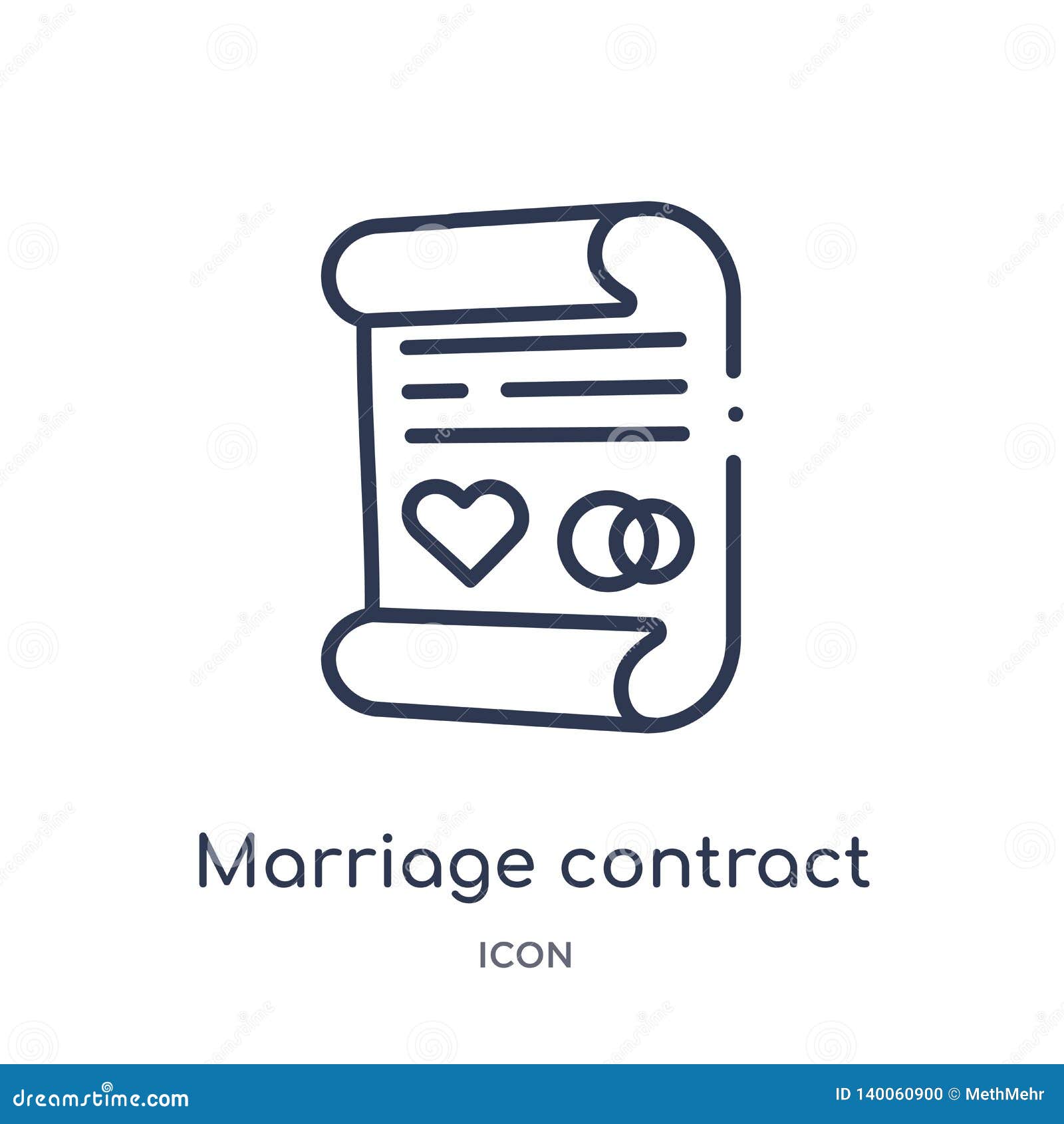 Linear Marriage Contract Icon From Insurance Outline Collection Thin