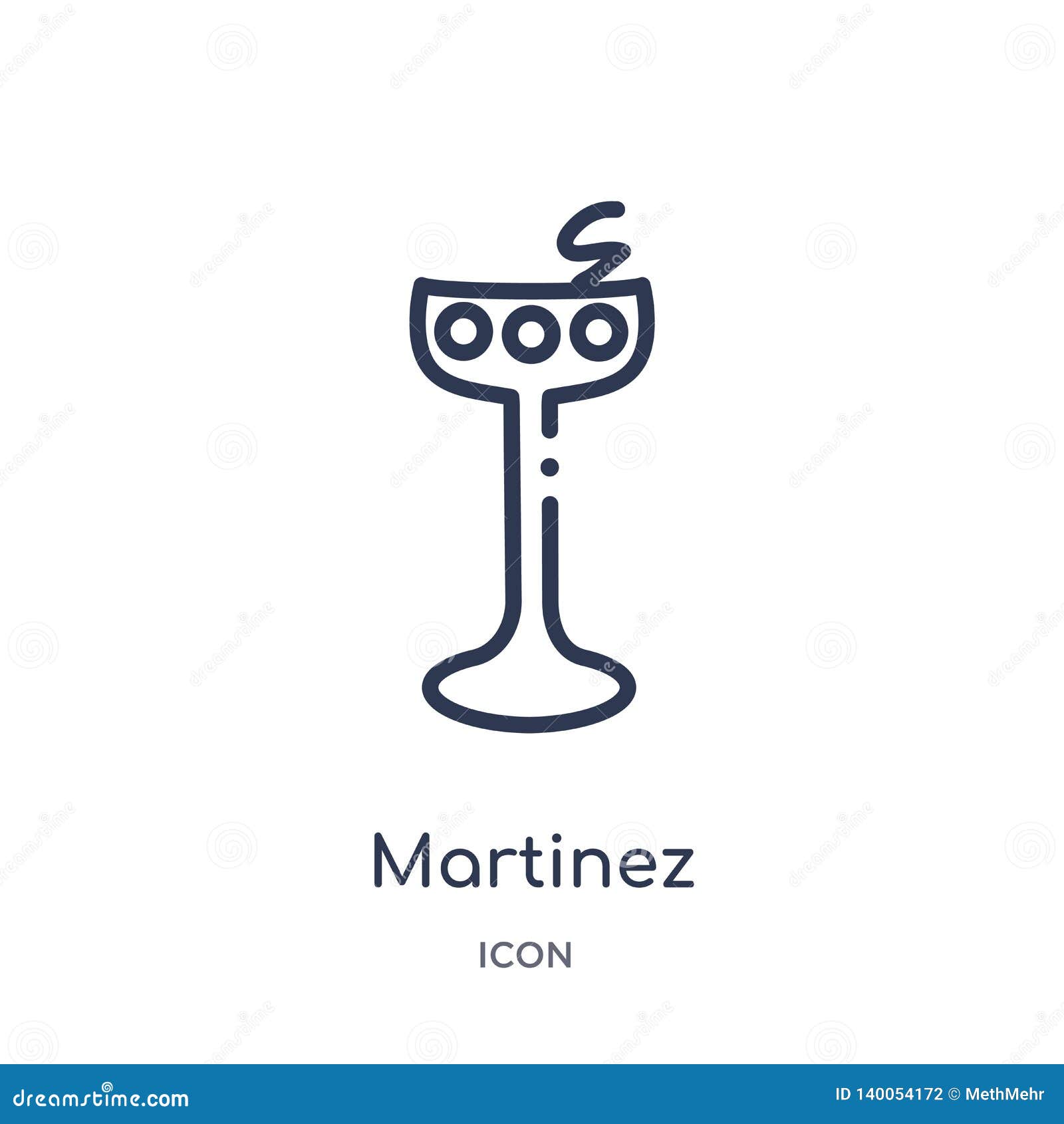 Linear Martinez Icon From Drinks Outline Collection. Thin Line Martinez ...