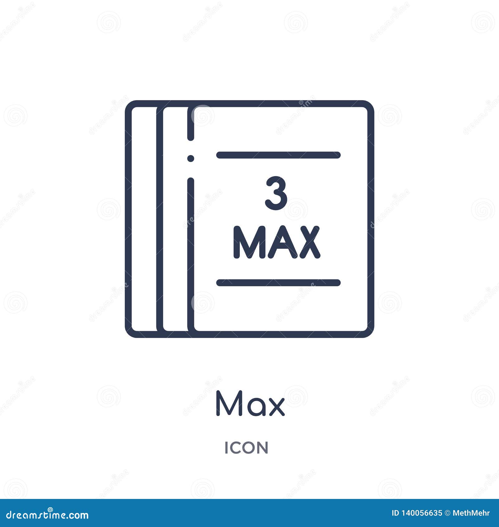 Linear Max Icon from File Type Outline Collection. Thin Line Max Vector ...