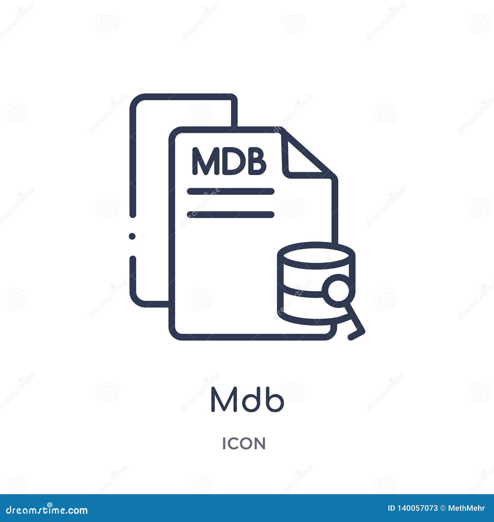 Linear Mdb Icon from File Type Outline Collection. Thin Line Mdb Vector ...