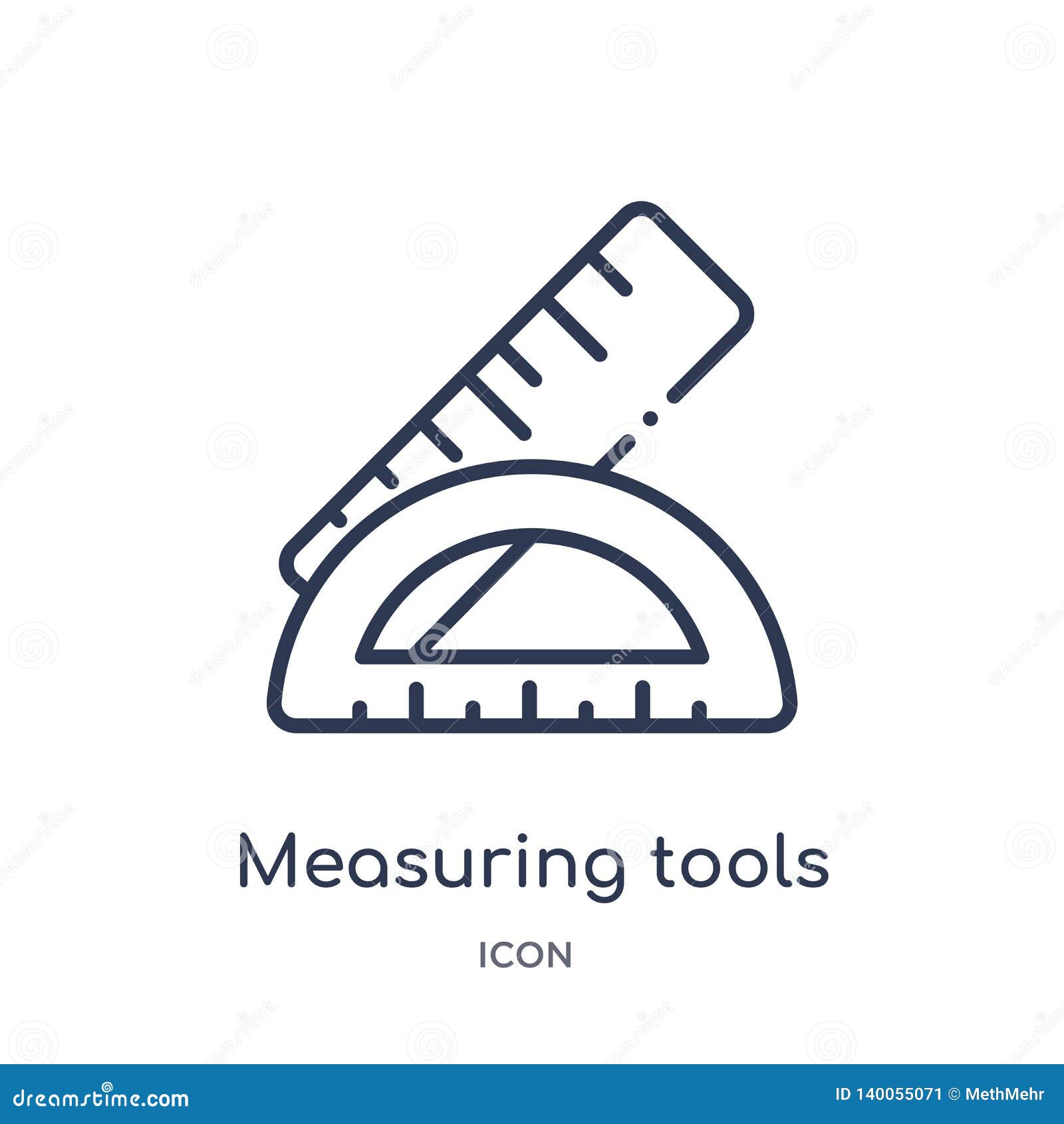 Linear Measuring Tools Icon from Education Outline Collection. Thin ...