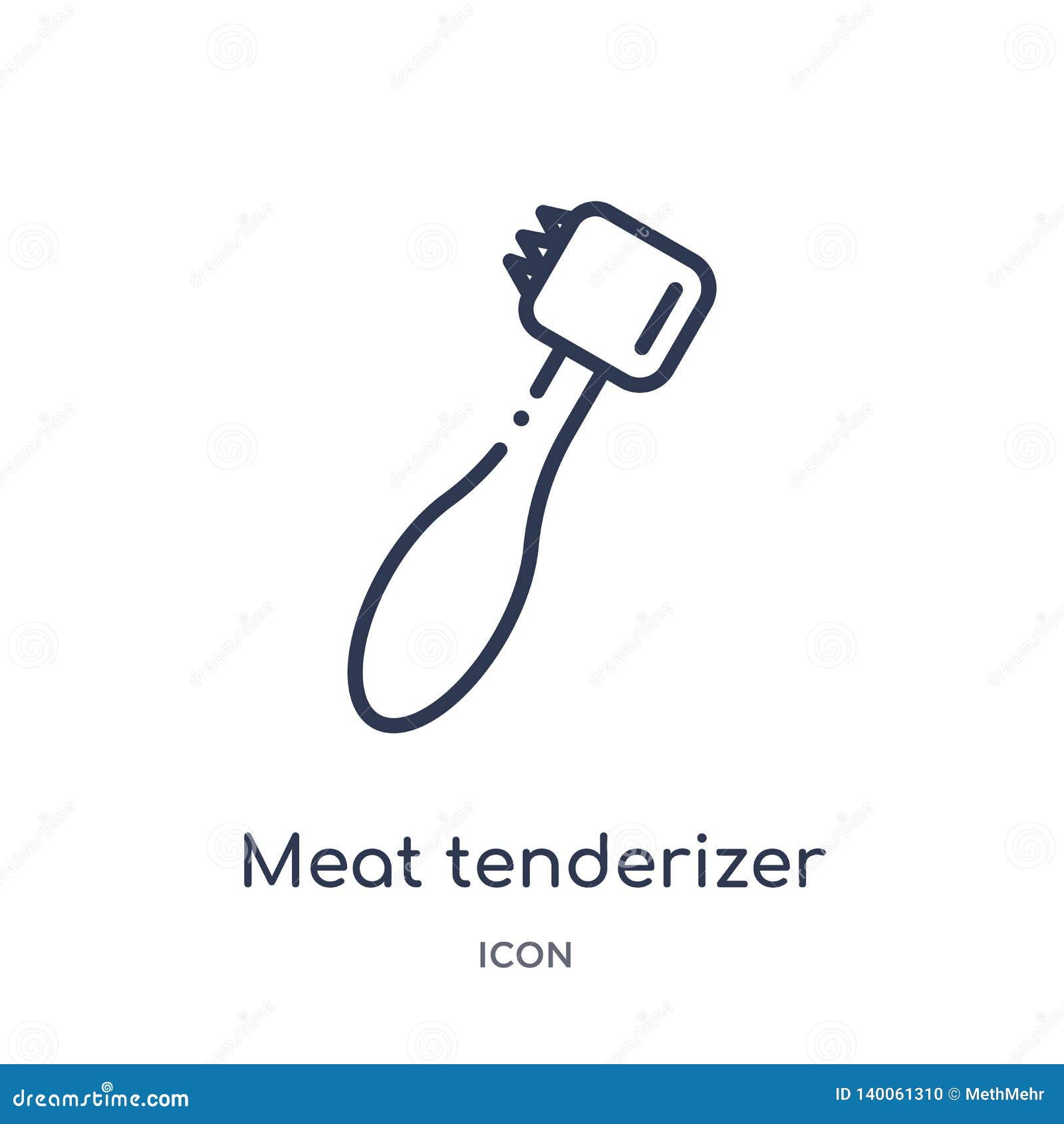 Linear Meat Tenderizer Icon from Kitchen Outline Collection. Thin Line ...