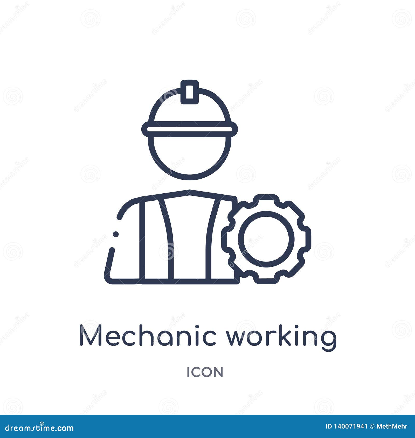 Linear Mechanic Working Icon from Construction and Tools Outline ...