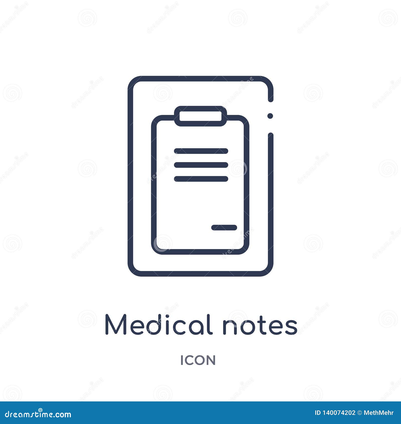 Linear Medical Notes of a List Paper on a Clipboard Icon from Medical ...