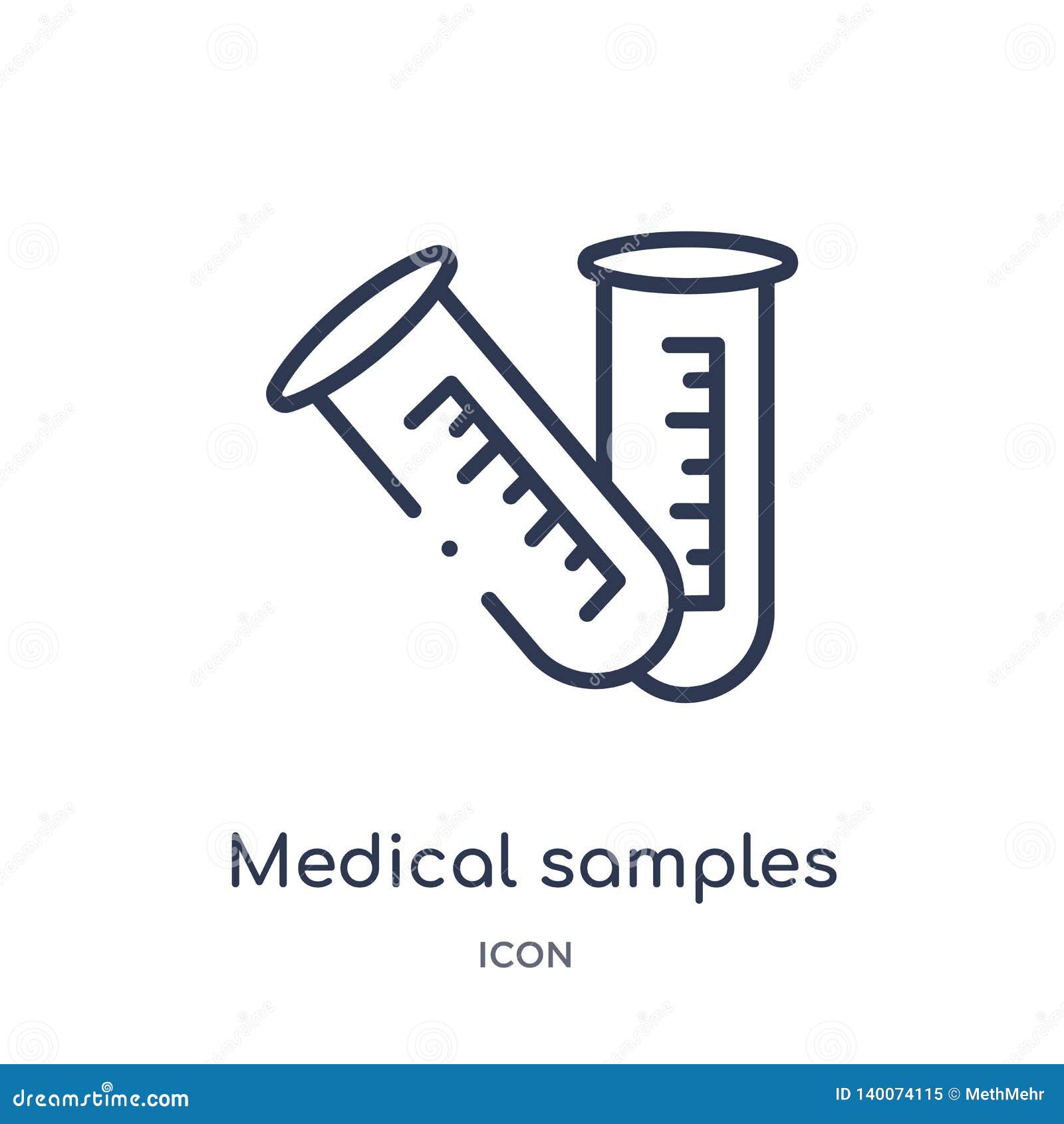 Linear Medical Samples in Test Tubes Couple Icon from Medical Outline ...