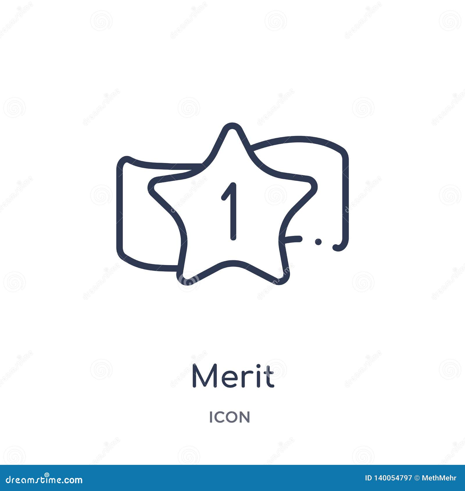Linear Merit Icon From Education Outline Collection. Thin Line Merit ...