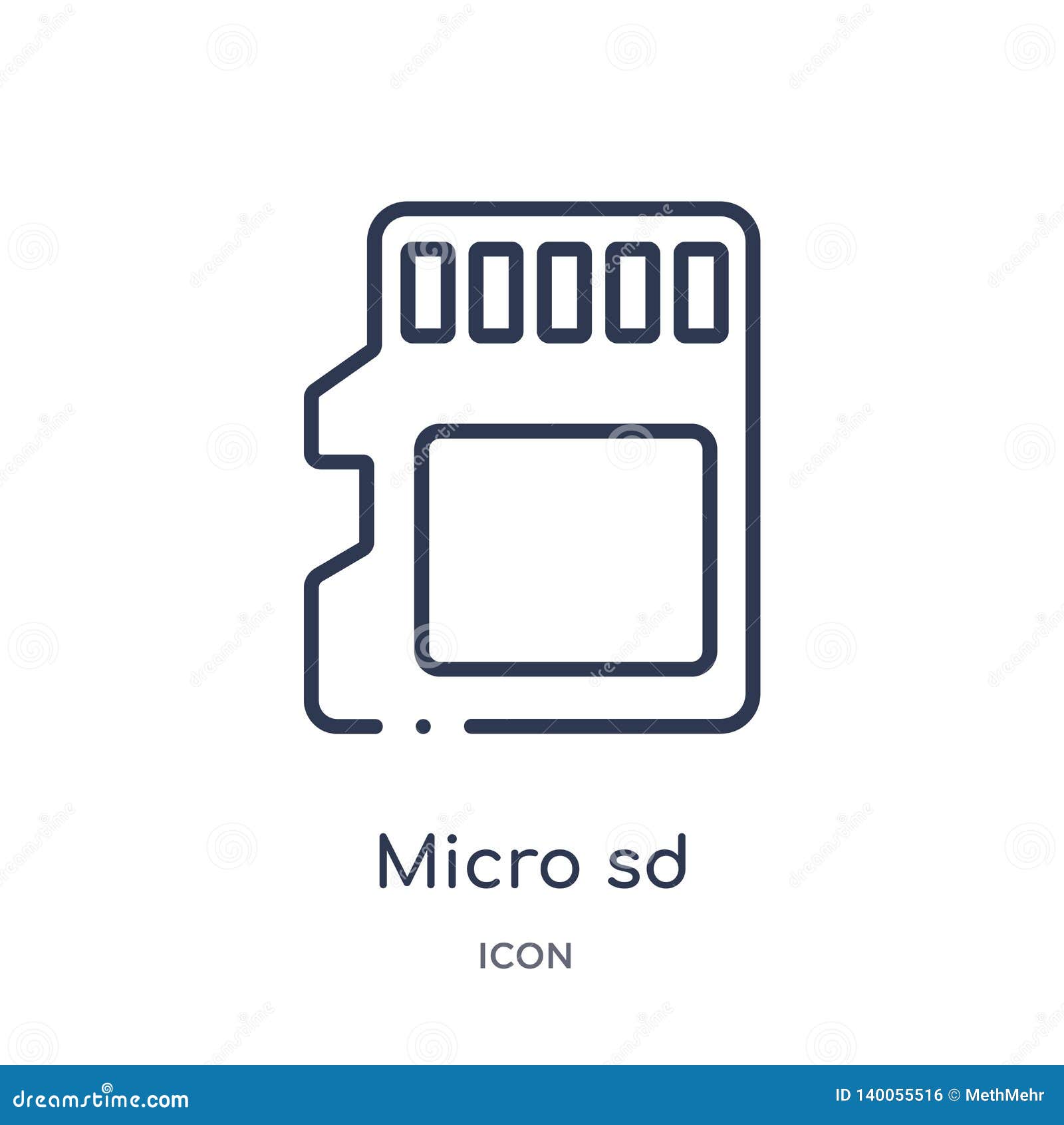 Linear Micro Sd Icon from Electronic Devices Outline Collection. Thin ...