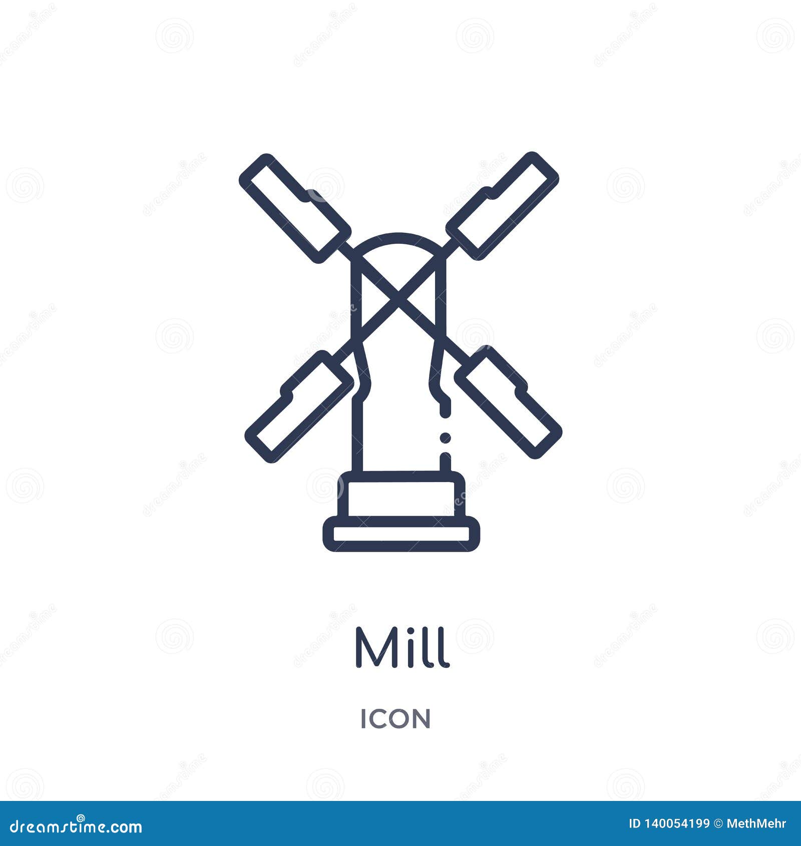 Linear Mill Icon From Desert Outline Collection. Thin Line Mill Vector ...