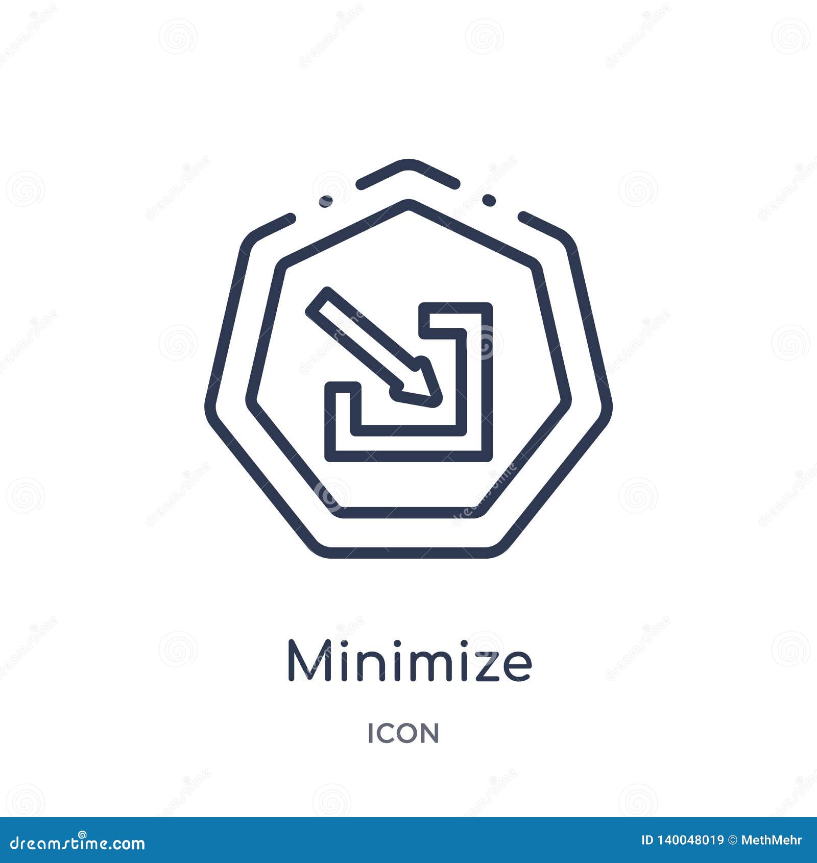Minimize Icon Vector. Line Resize Symbol Isolated. Trendy Flat Outline ...