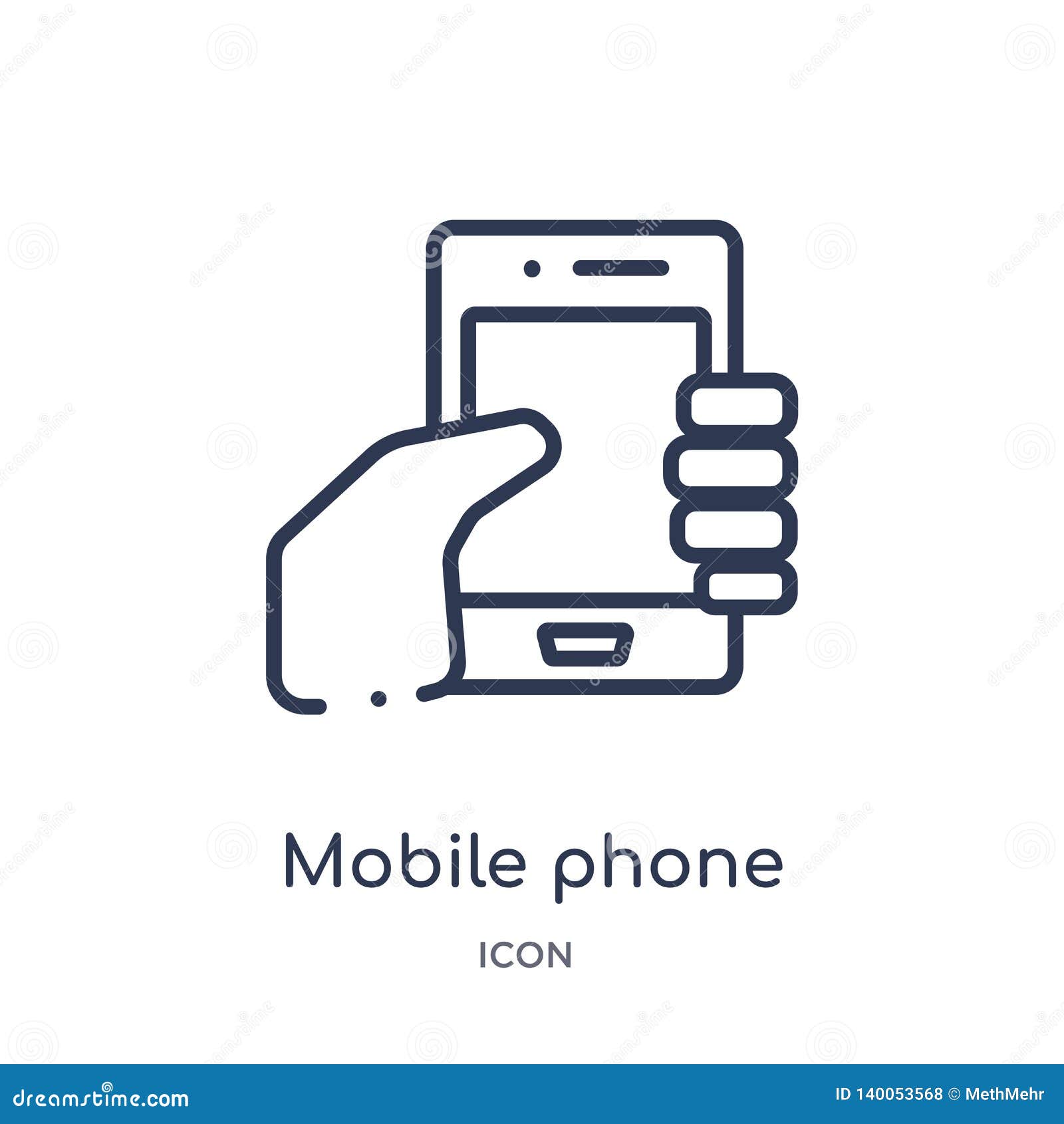 Linear Mobile Phone Icon from Customer Service Outline Collection. Thin ...