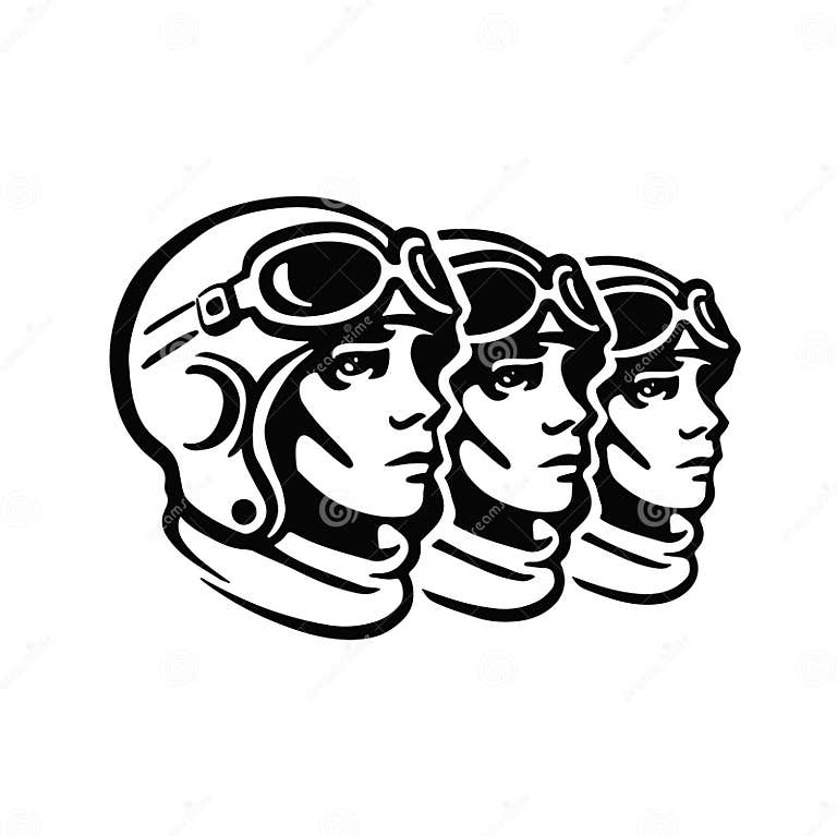 Linear Monochrome Icon Aviators Vector Simple Stock Illustration ...