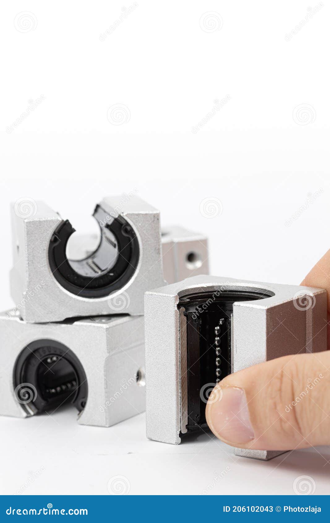 Linear Motion Ball Bearing Isolated Above White Background Stock Image ...