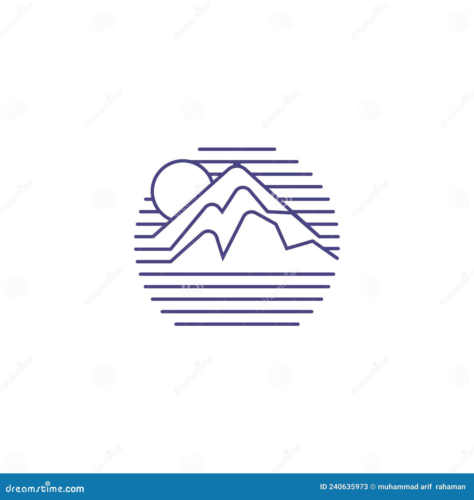 Linear Mountain Emblem Design Template Stock Vector - Illustration of ...