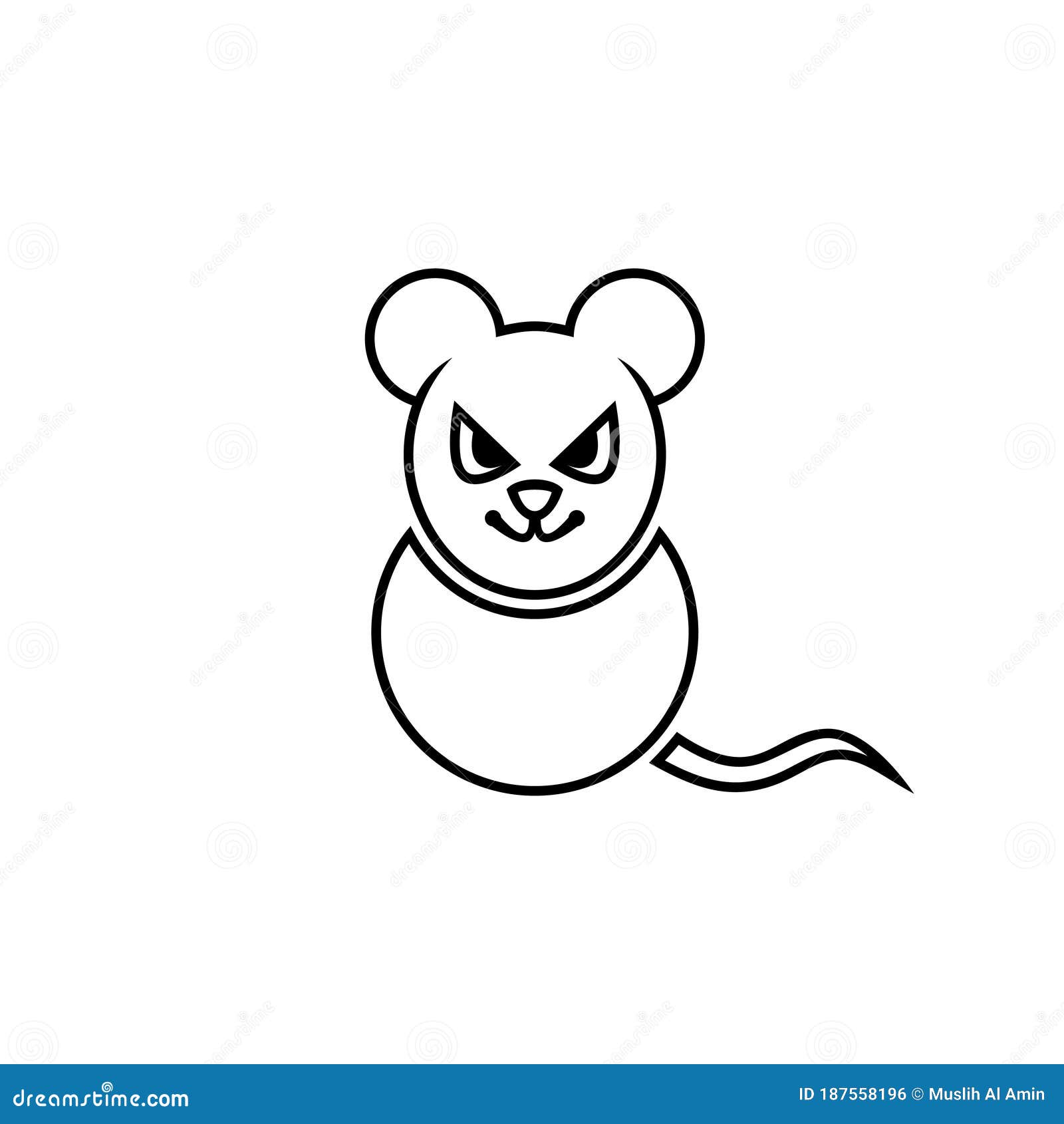 Linear mouse Logo design stock vector. Illustration of mammal - 187558196