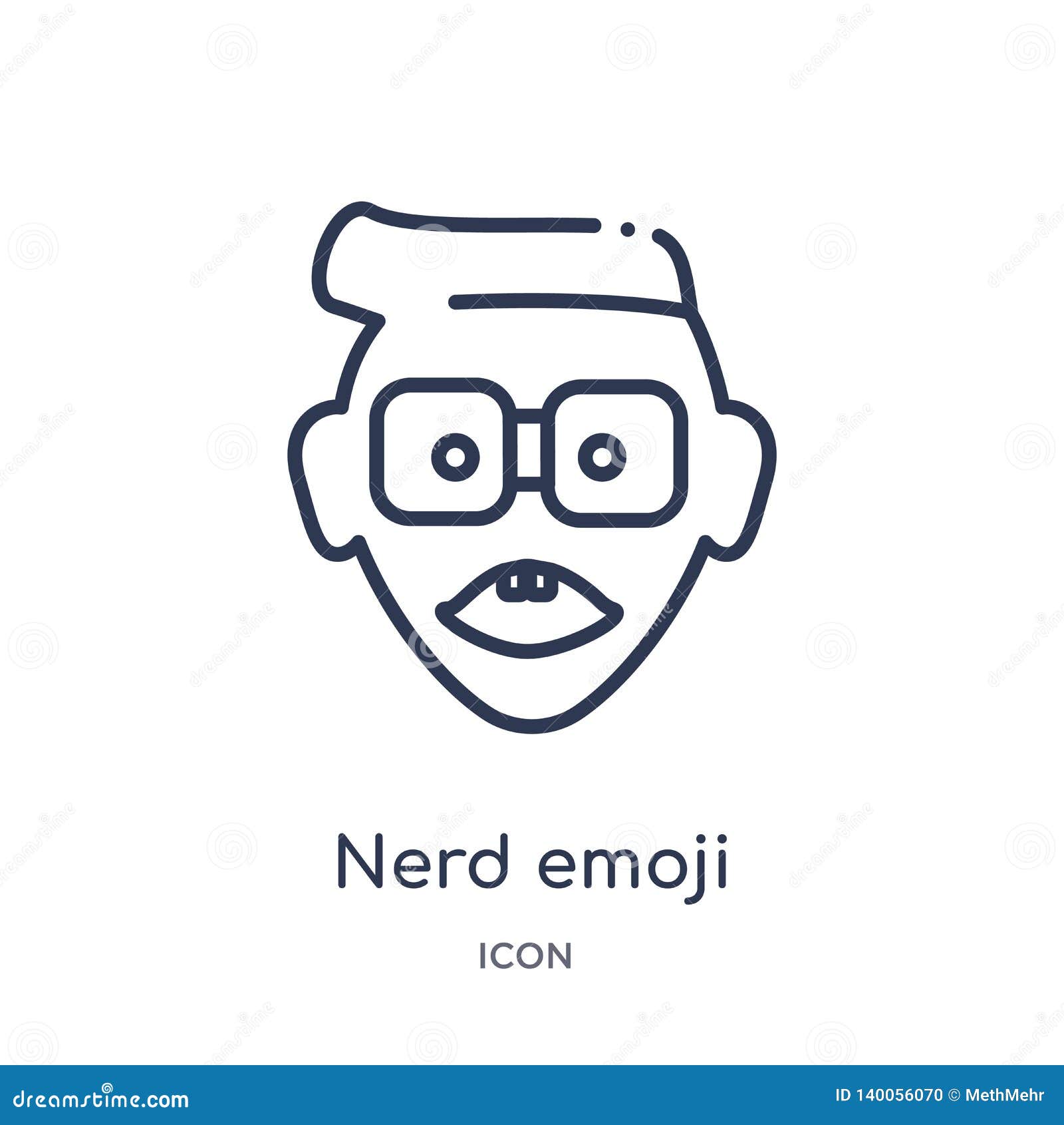 Linear Nerd Emoji Icon from Emoji Outline Collection. Thin Line Nerd ...
