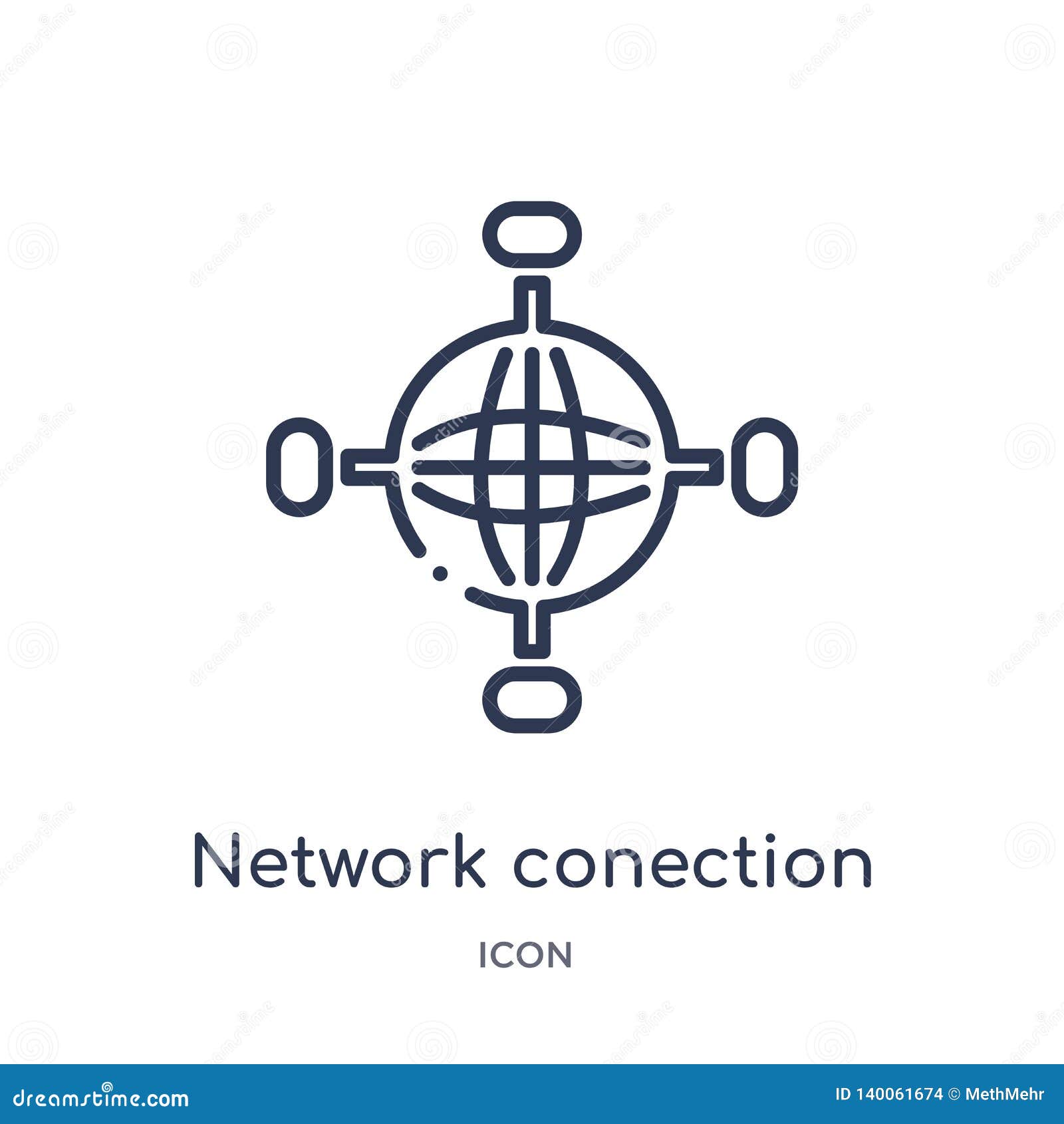 Linear Network Conection Icon From Internet Security And Networking Outline Collection Thin
