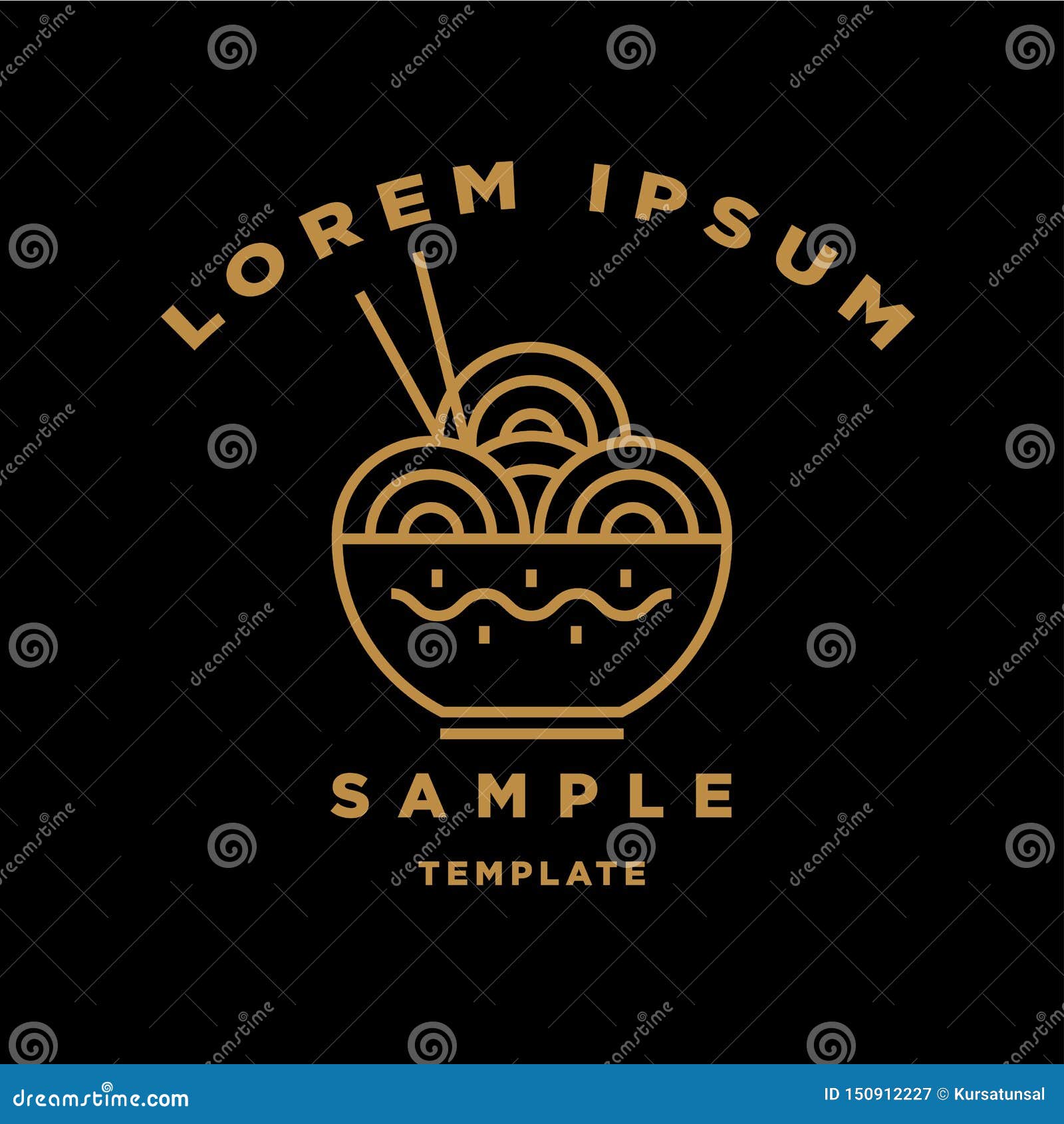 Linear Noodle Sign Vector Design Stock Vector - Illustration of minimal ...