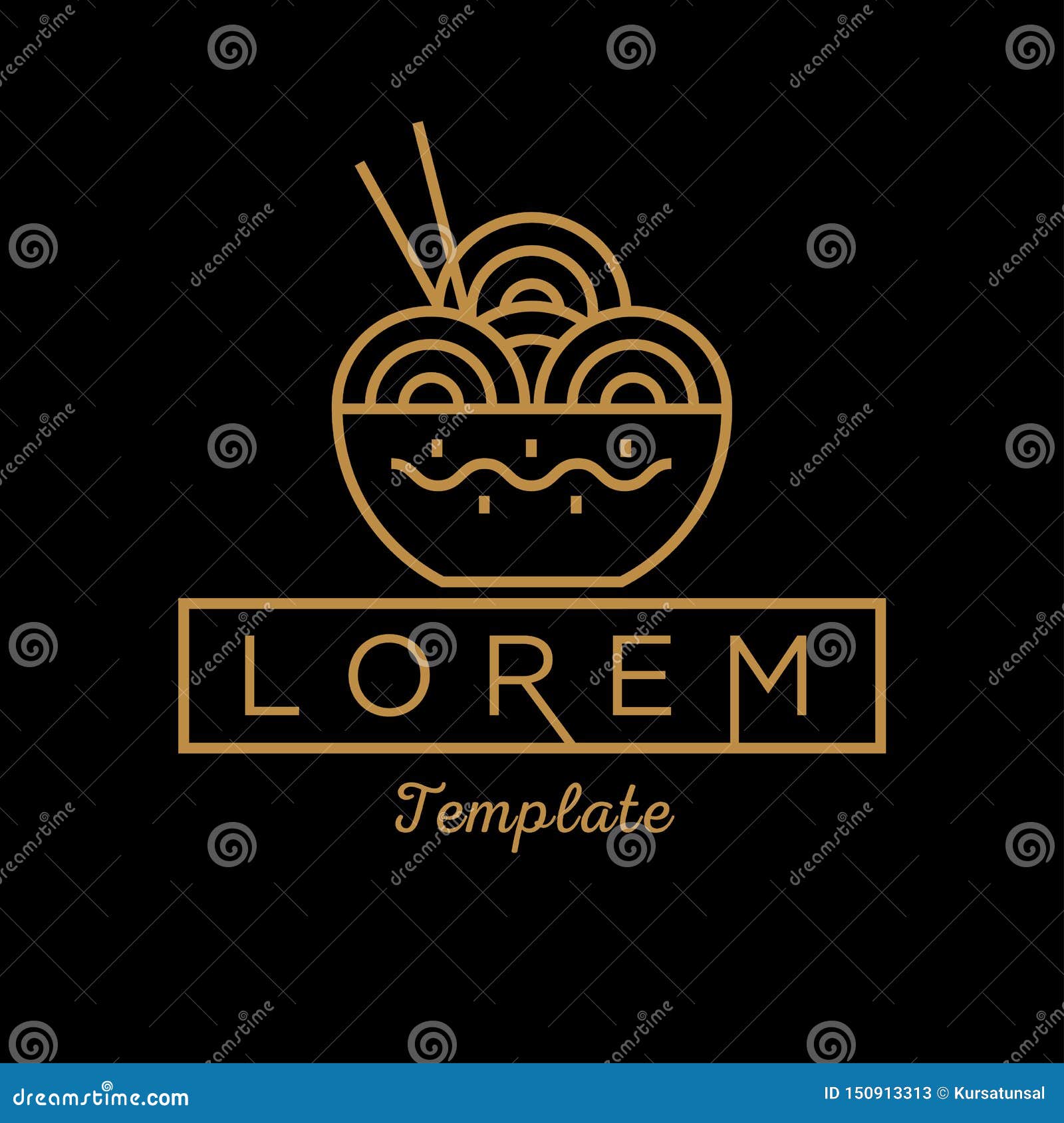 Linear Noodle Sign Vector Design Stock Vector - Illustration of china ...
