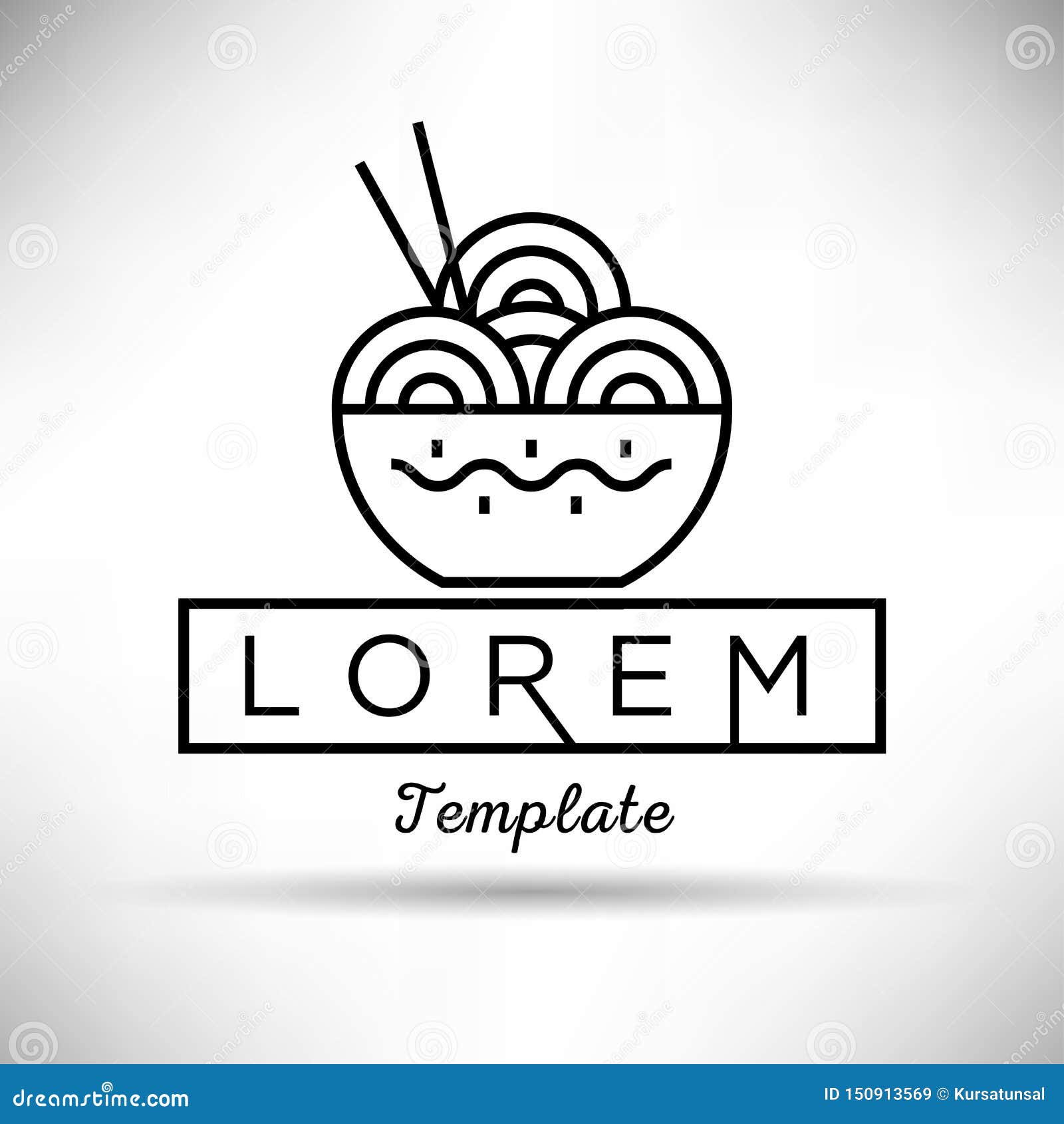 Linear Noodle Sign Vector Design Stock Vector - Illustration of graphic ...