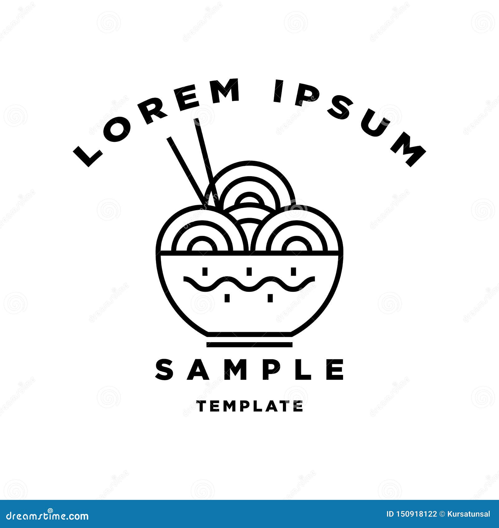 Linear Noodle Sign Vector Design Stock Illustration - Illustration of ...