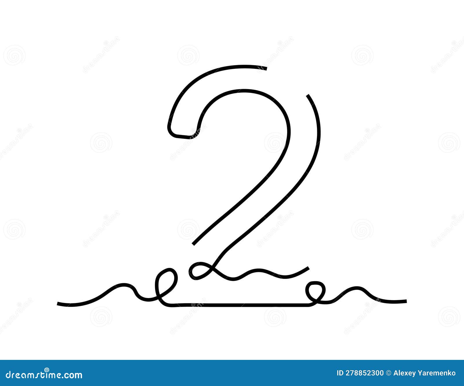 Linear number 2 concept stock vector. Illustration of logo - 278852300