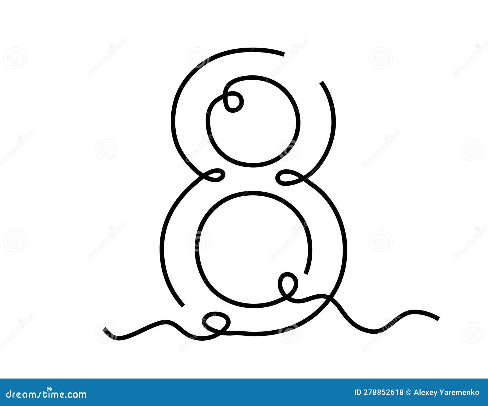 Linear number 8 concept stock illustration. Illustration of icon ...