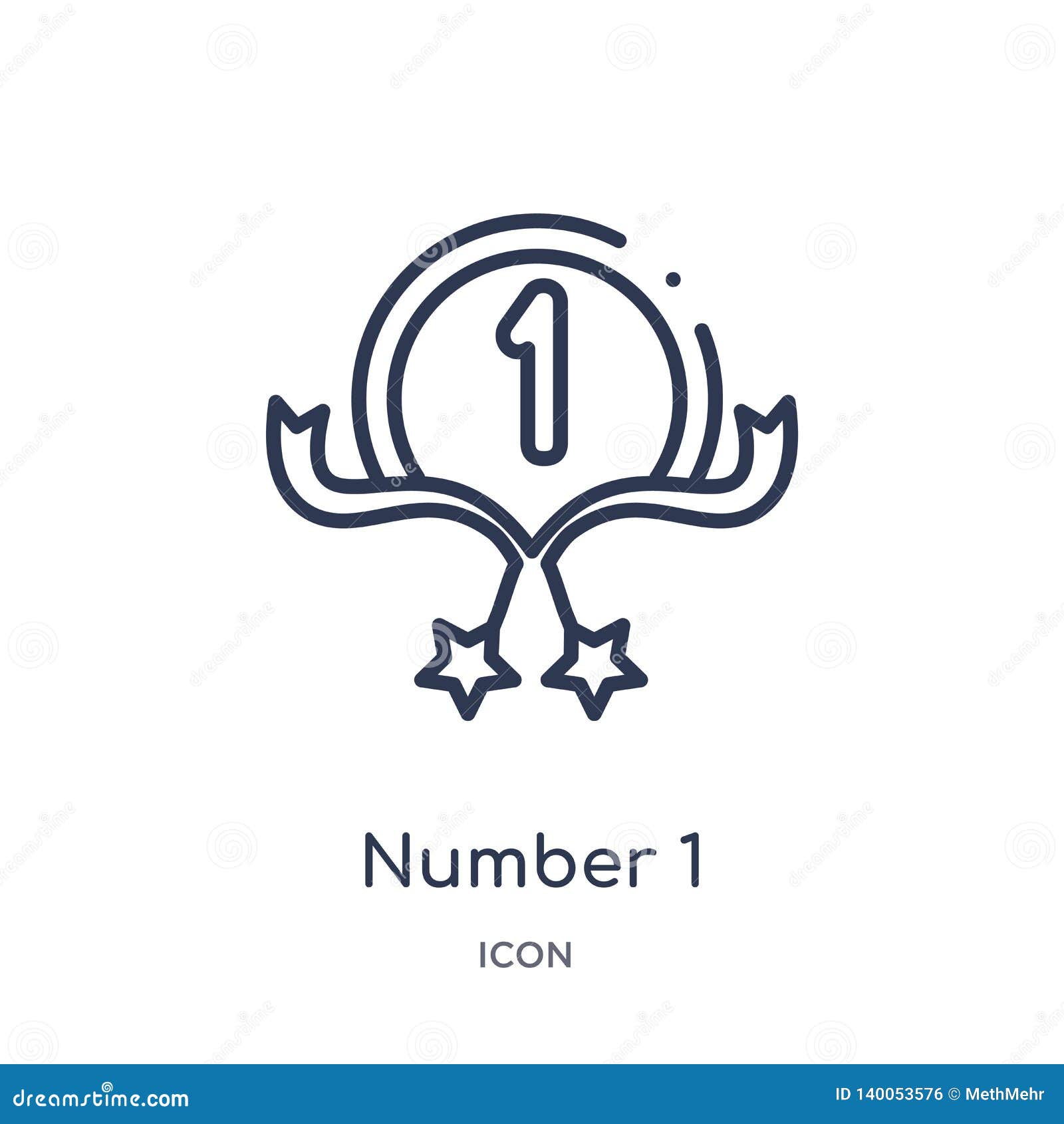 Linear Number 1 Icon from Customer Service Outline Collection. Thin ...