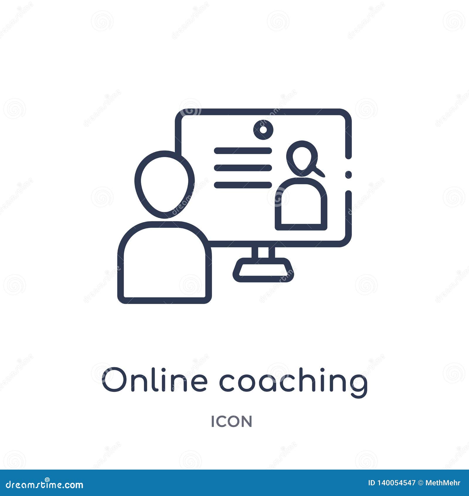 Linear Online Coaching Icon from Elearning and Education Outline ...