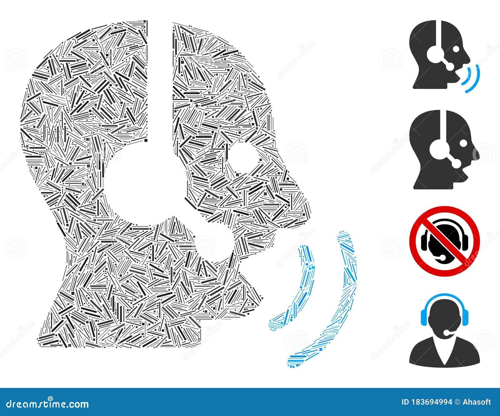 Linear Operator Speech Sound Waves Icon Vector Mosaic Stock ...