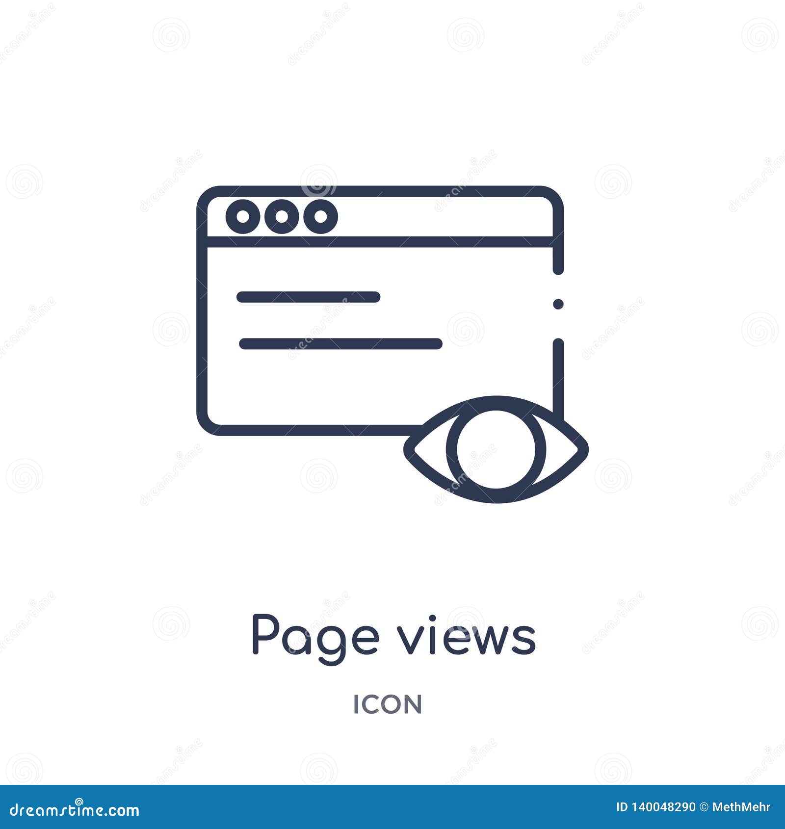Linear Page Views Icon from Artifical Intelligence Outline Collection ...