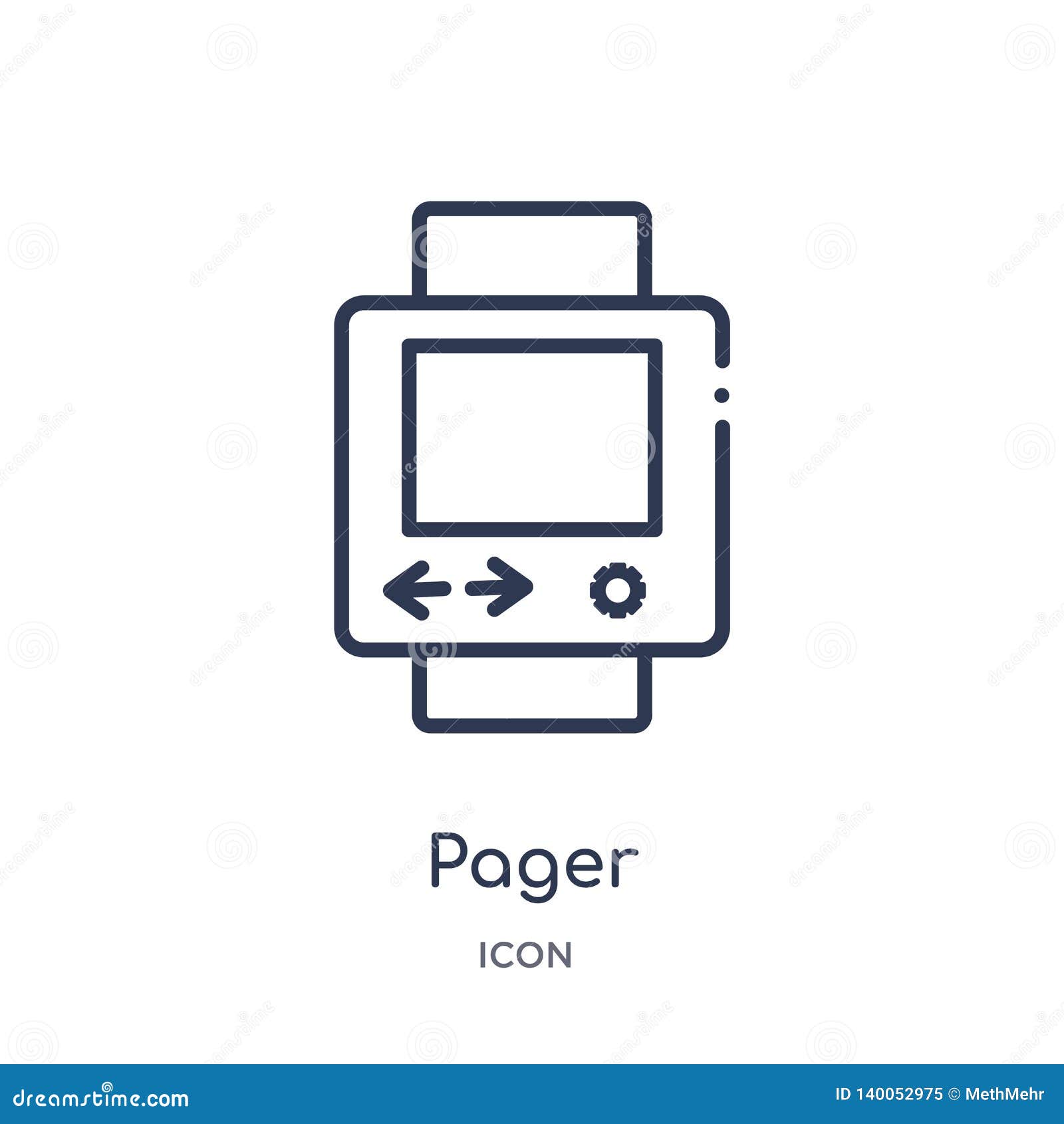 Linear Pager Icon From Comunation Outline Collection. Thin Line Pager ...