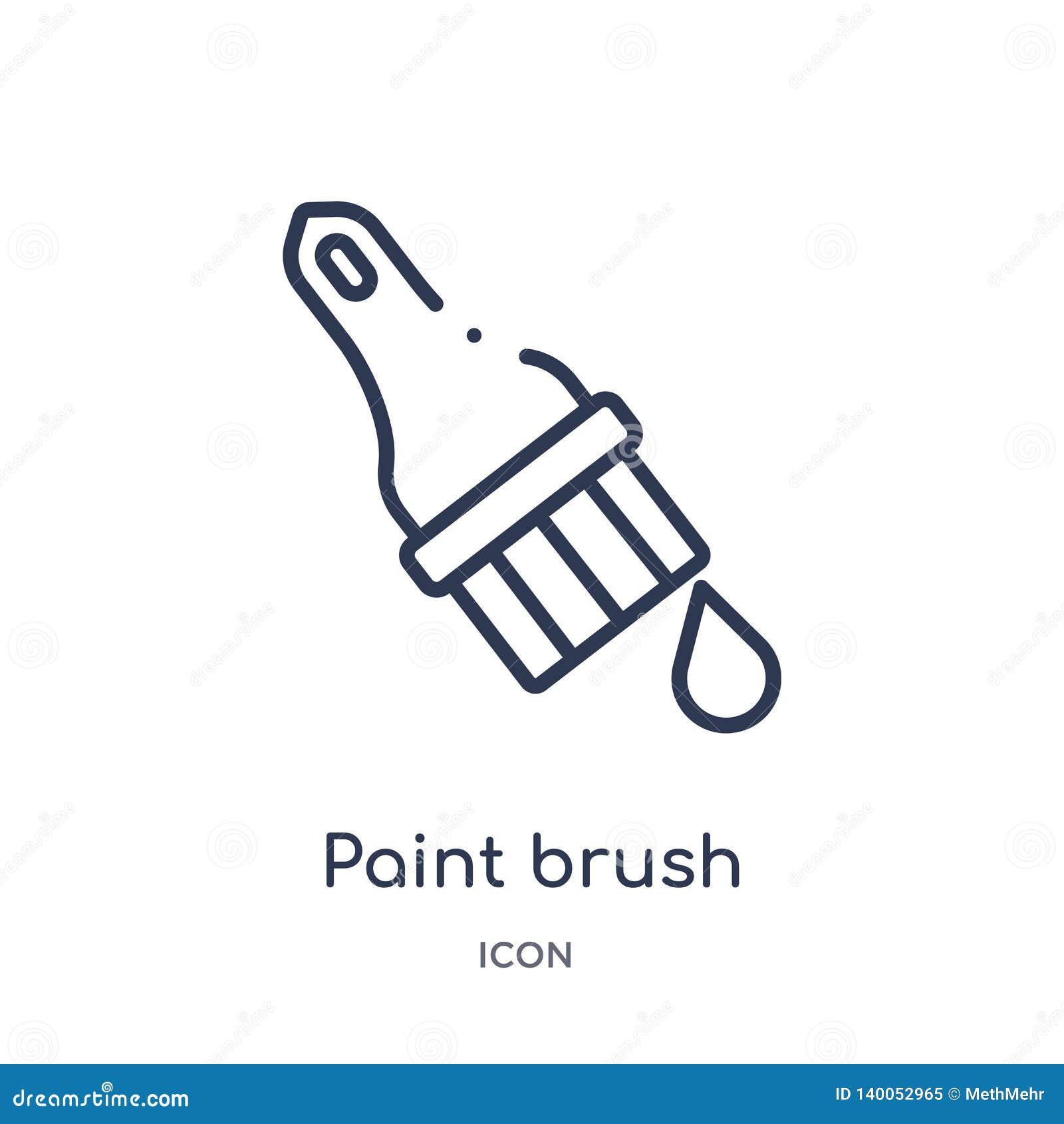 Linear Paint Brush Icon from Construction Tools Outline Collection ...