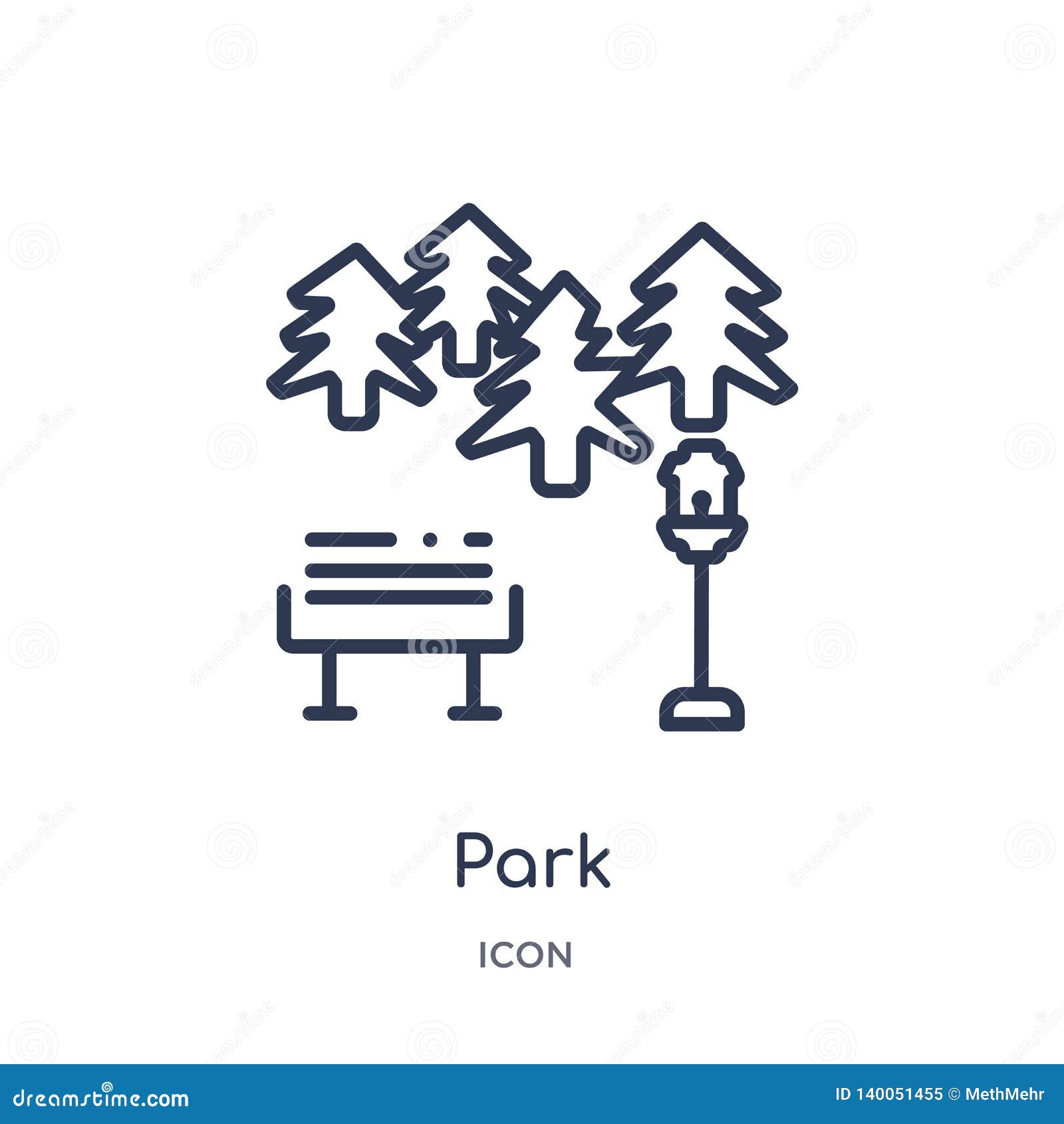 Linear Park Icon From City Elements Outline Collection. Thin Line Park ...