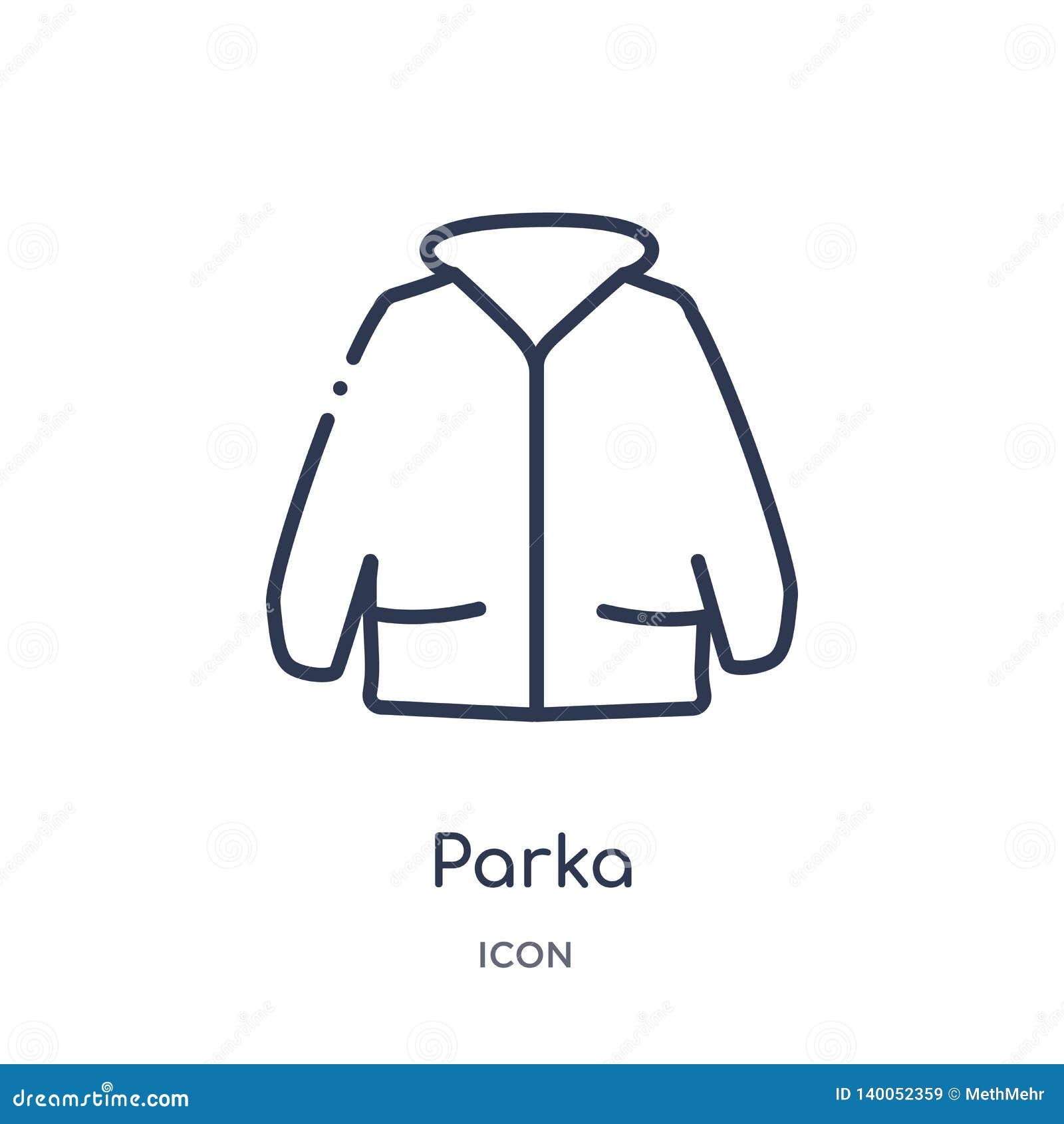 Linear Parka Icon From Clothes Outline Collection Thin Line Parka Vector Isolated On White