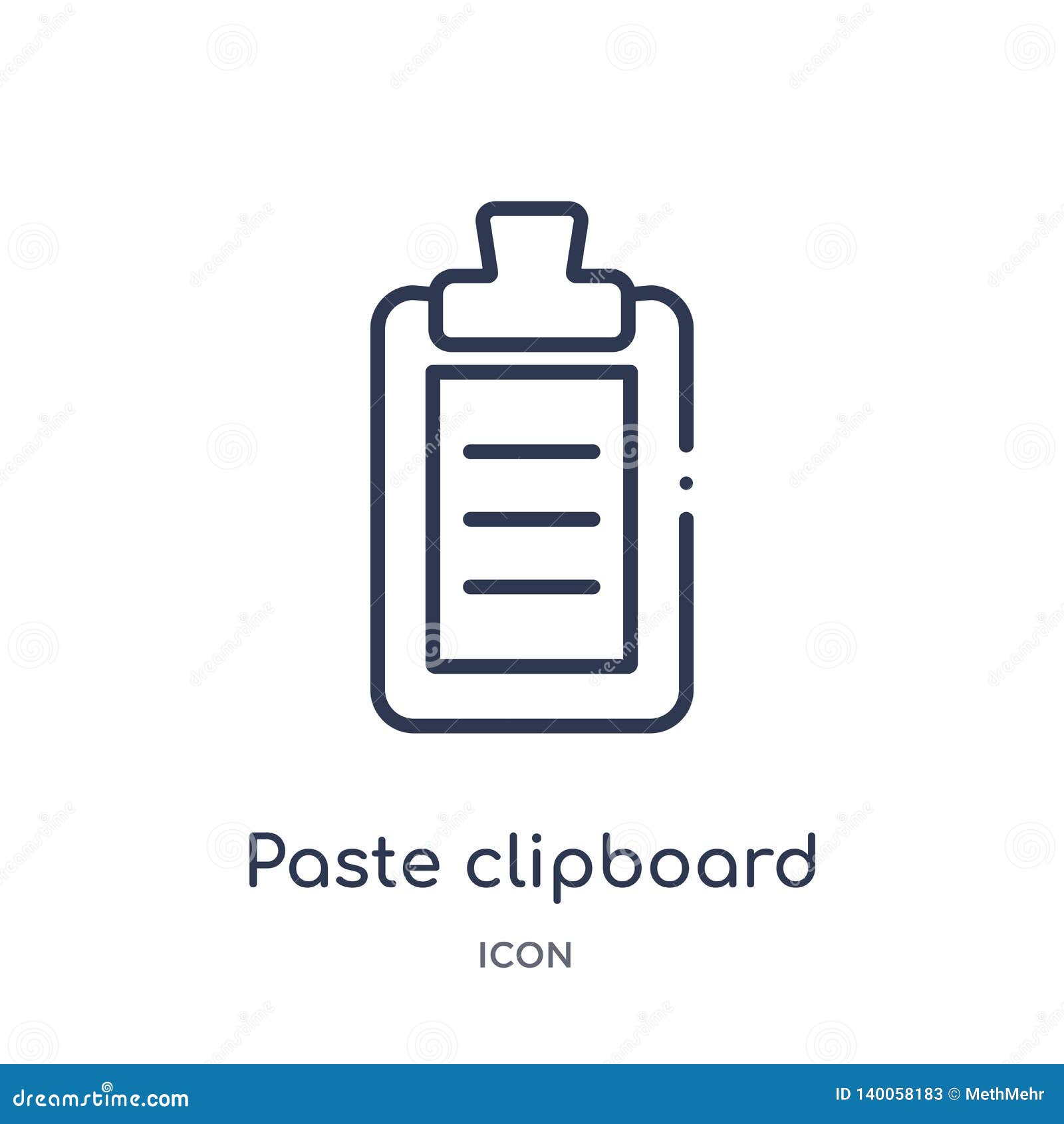 Linear Paste Clipboard Icon from Geometry Outline Collection. Thin Line ...