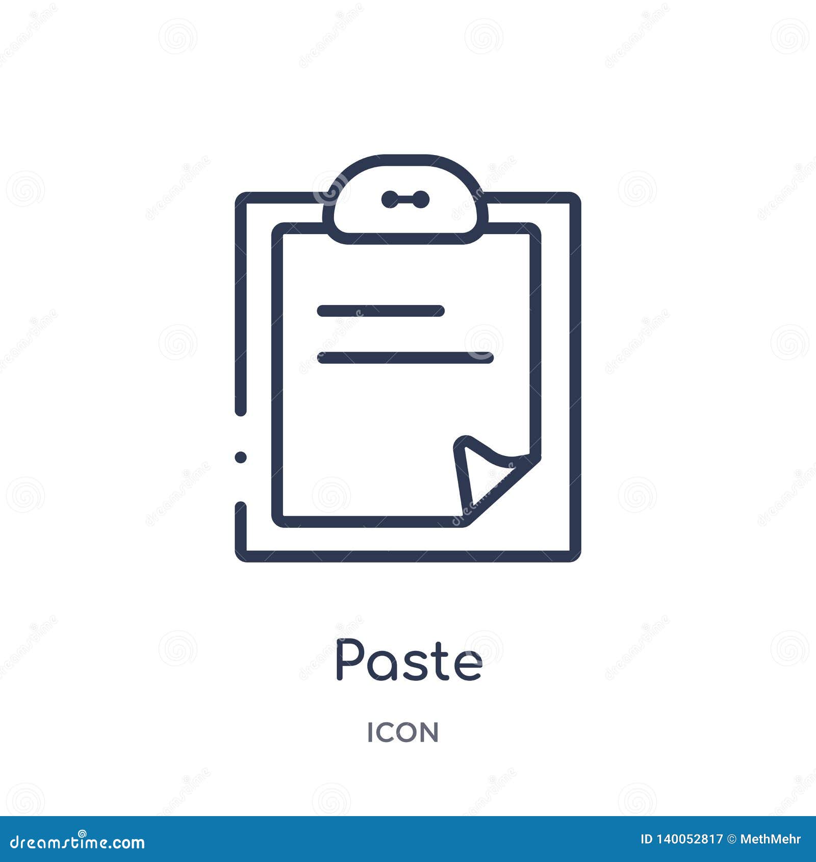 Linear Paste Icon from Content Outline Collection. Thin Line Paste ...