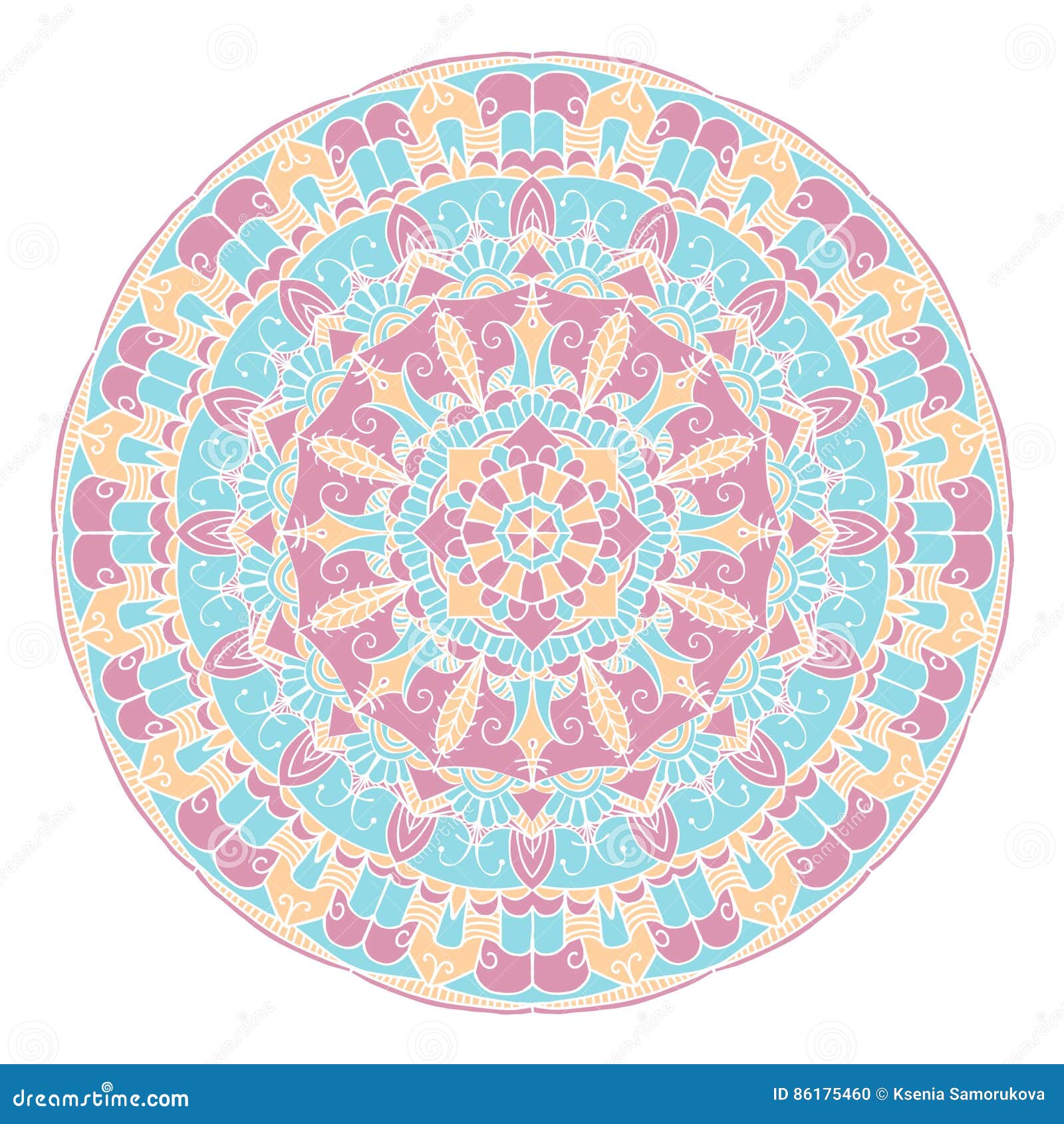 Linear Pastel Colors Mandala Stock Illustrations – 53 Linear Pastel ...