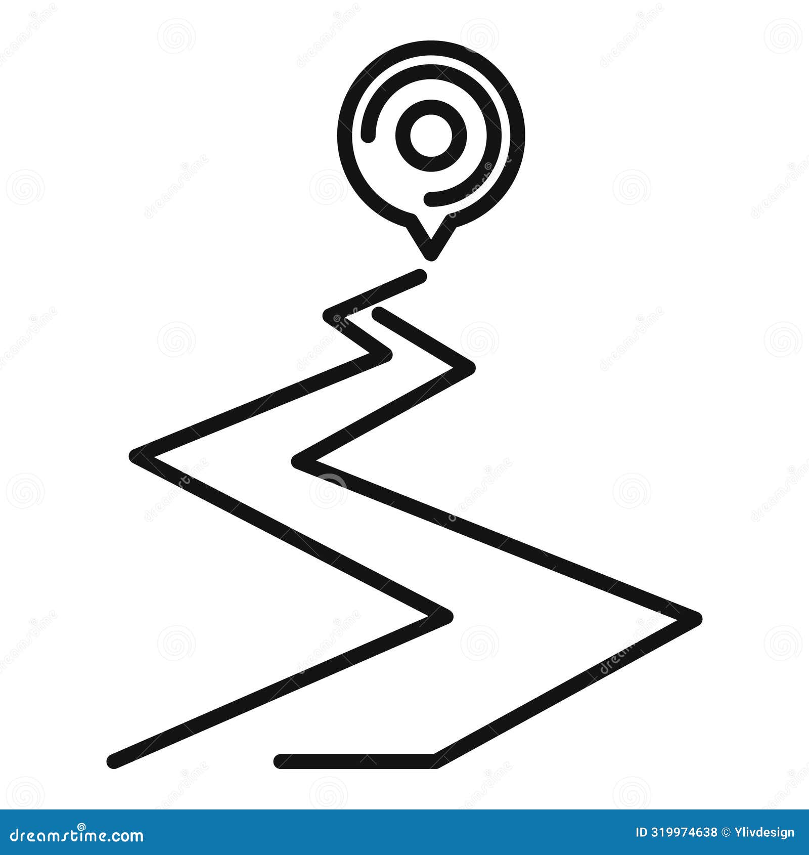 Linear path to target icon stock vector. Illustration of abstract ...