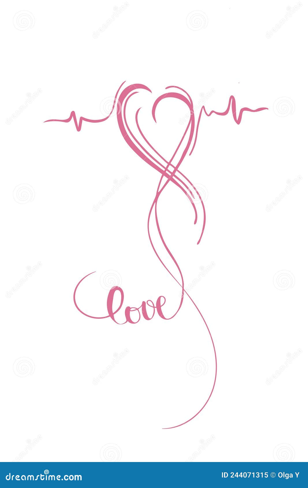 Linear Pattern of Heart and Pulse Stock Vector - Illustration of vector ...