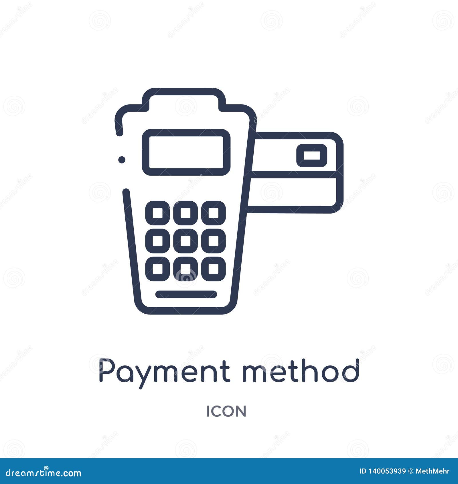 Linear Payment Method Icons Design Isolated On White Background Royalty ...