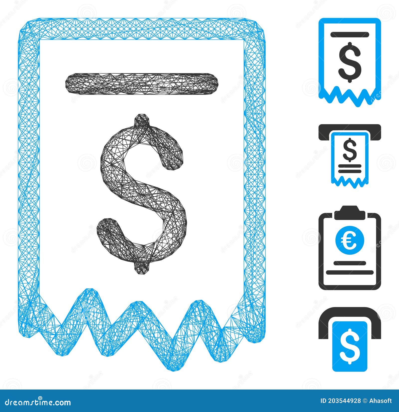 Linear Payment Receipt Vector Mesh Stock Illustration - Illustration of ...