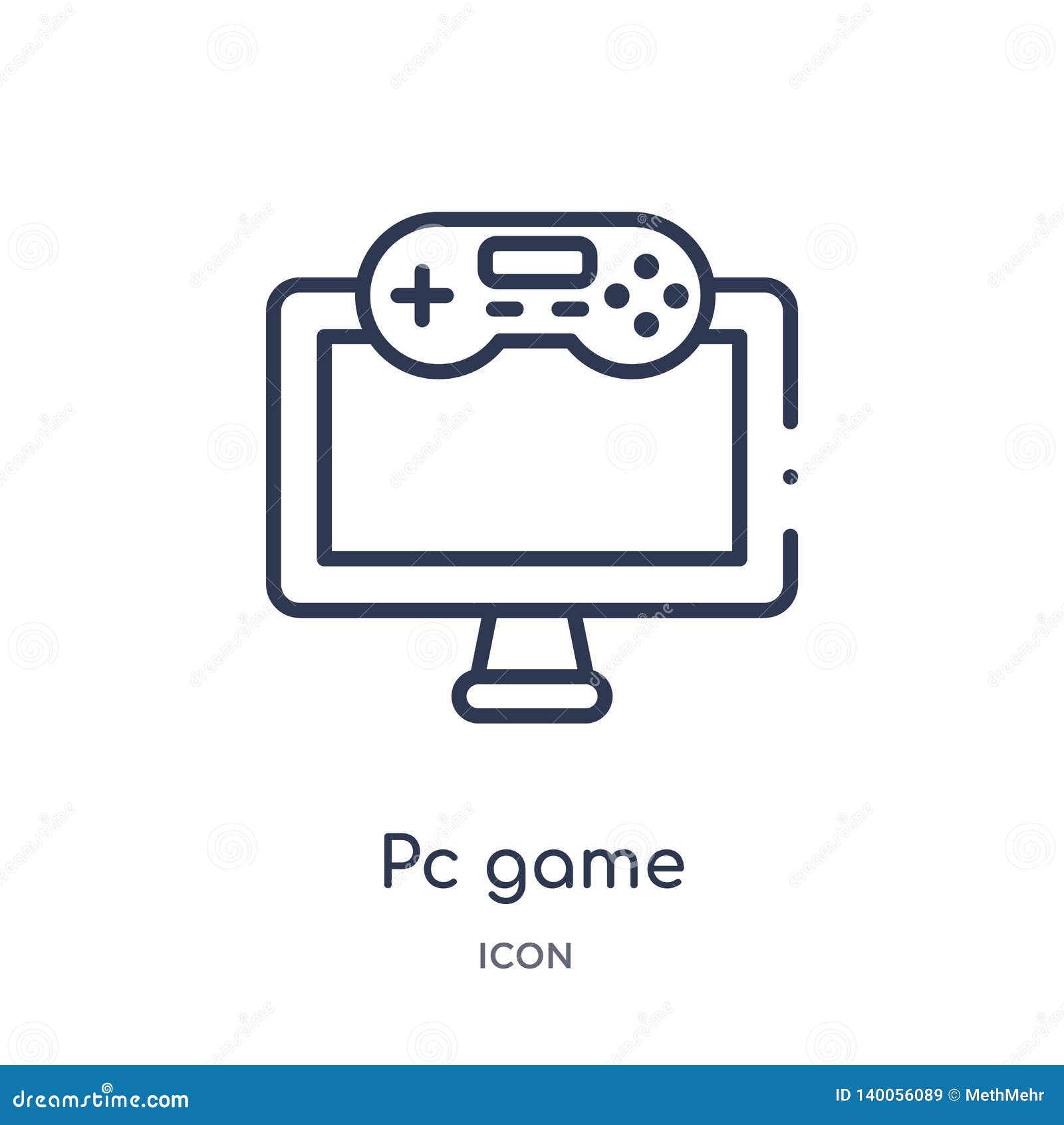 Linear Pc Game Icon from Entertainment and Arcade Outline Collection ...