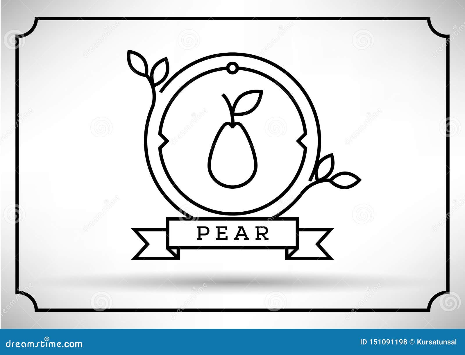 Linear Pear Vector Icon stock vector. Illustration of fruit - 151091198