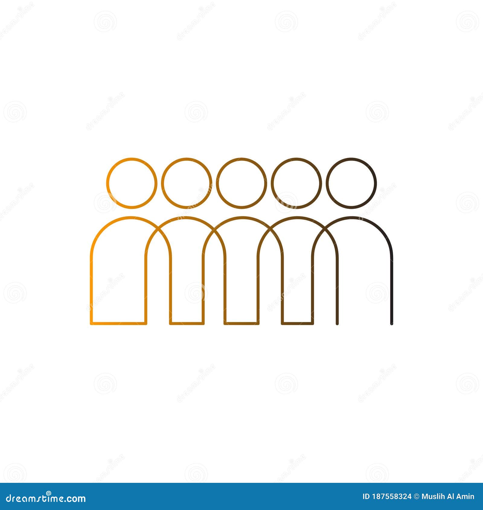 Linear people group logo stock vector. Illustration of element - 187558324