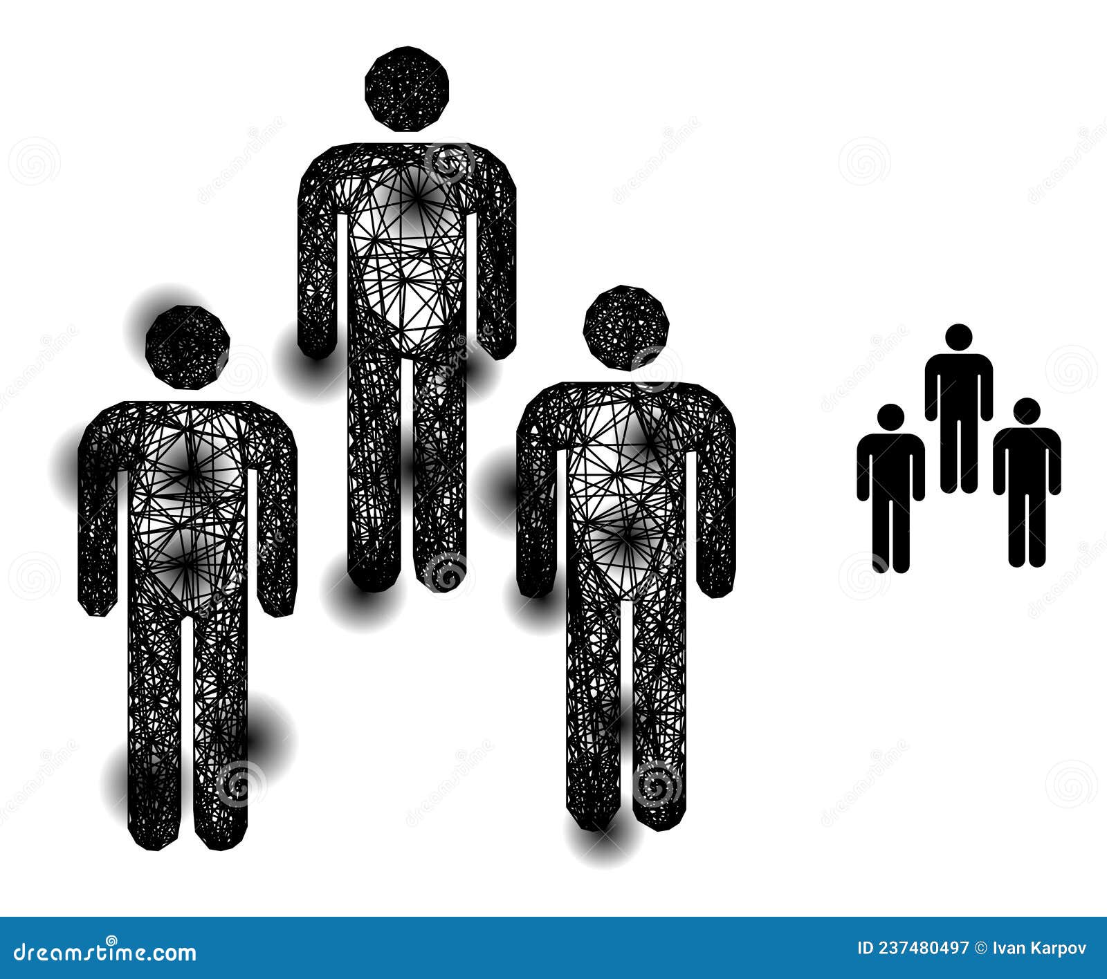 Linear People Icon with Spots Stock Vector - Illustration of members ...