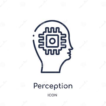 Linear Perception Icon from Brain Process Outline Collection. Thin Line ...